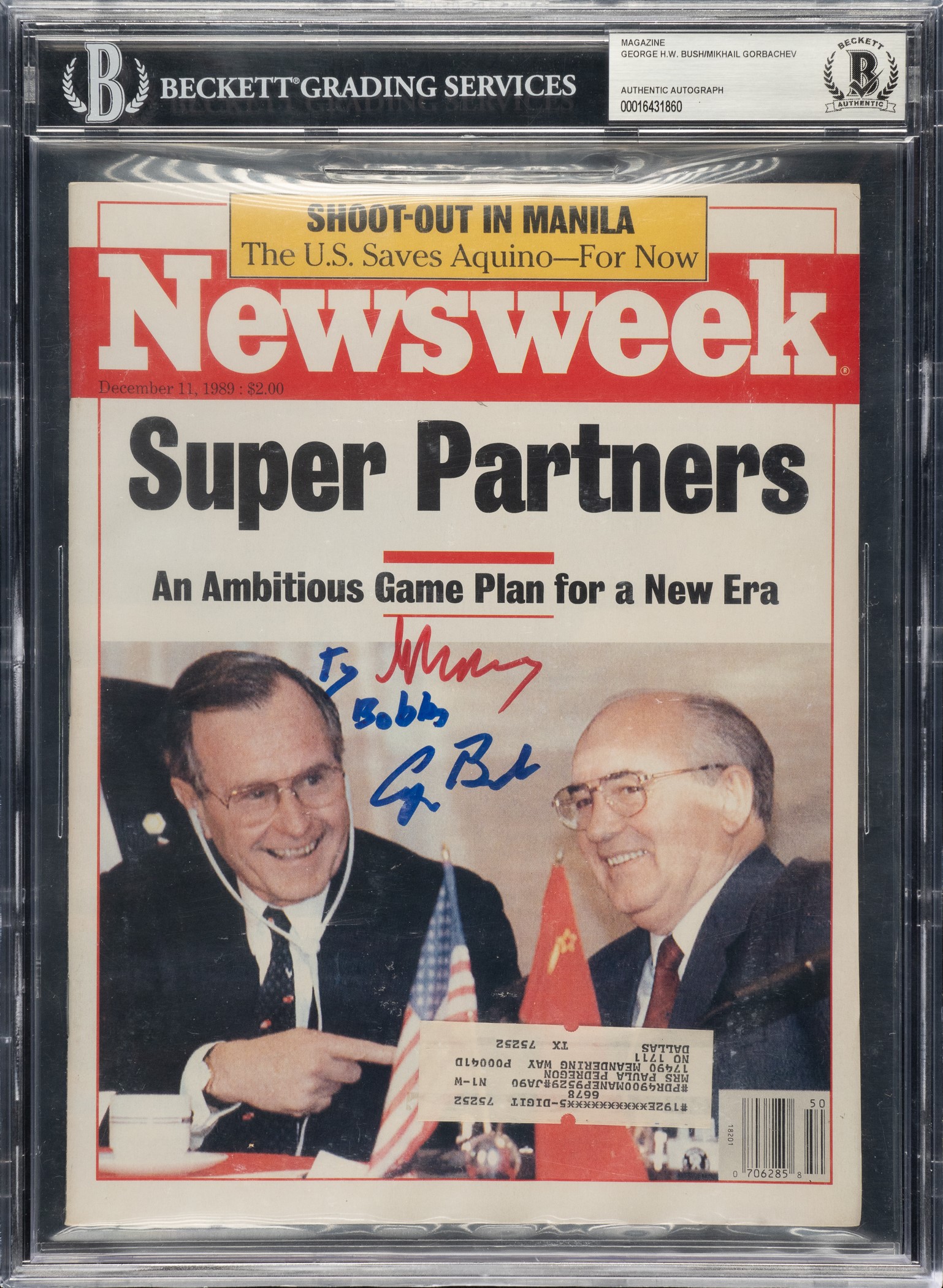 George H. W. Bush and Mikhail Gorbachev Dual-Signed 1989 Newsweek ...