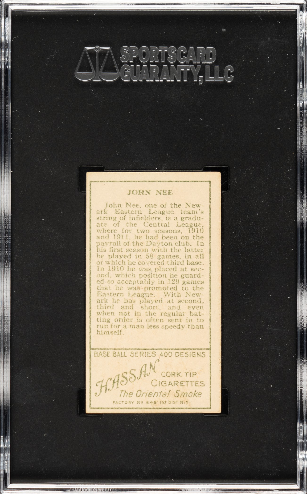 1911 T205 Gold Border John Nee Minor Leaguer SGC EX/NM+ 6.5 | REA Archive