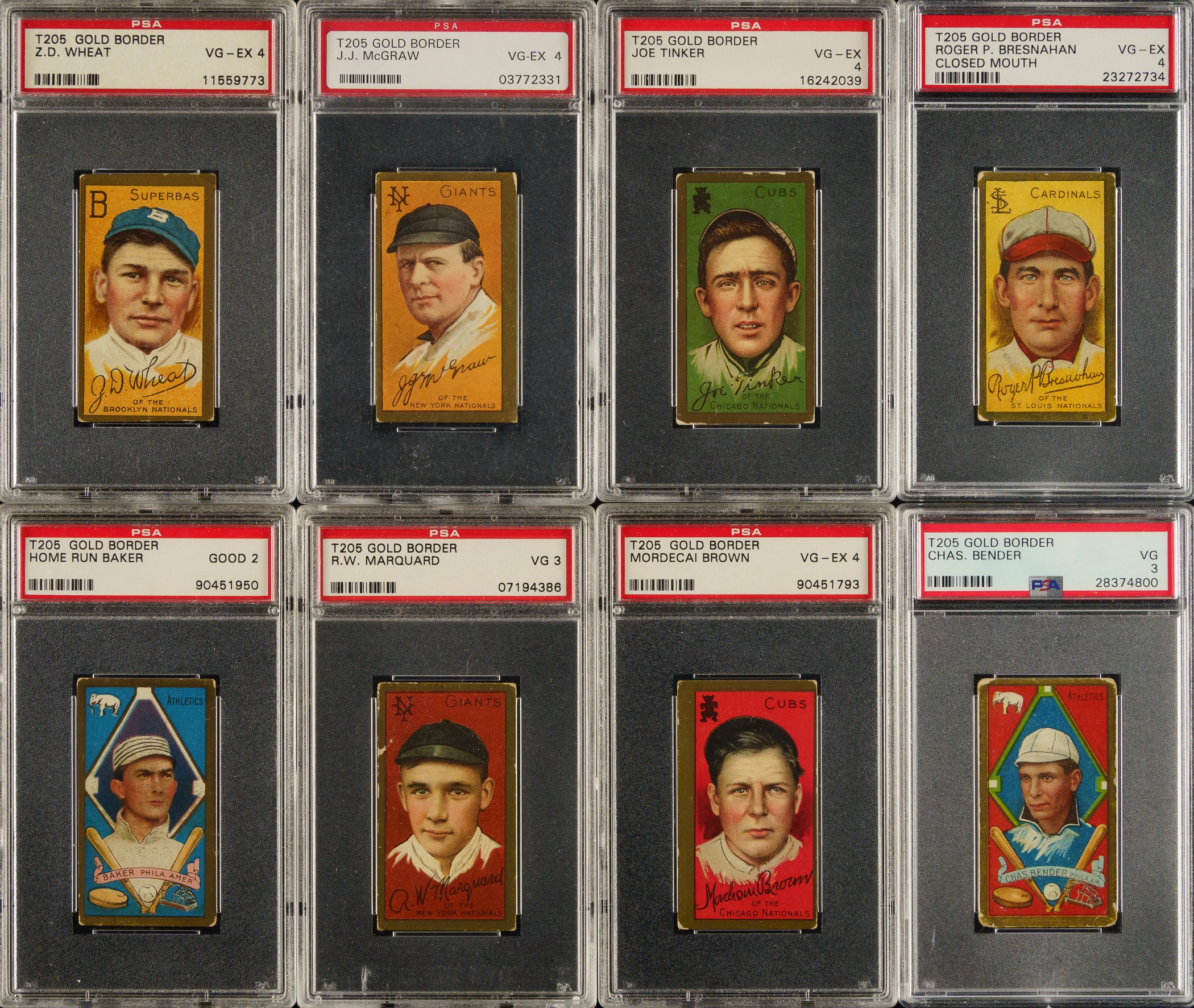 1911 T205 Gold Border Near-Complete Master Set (203/221): #19 PSA Set ...