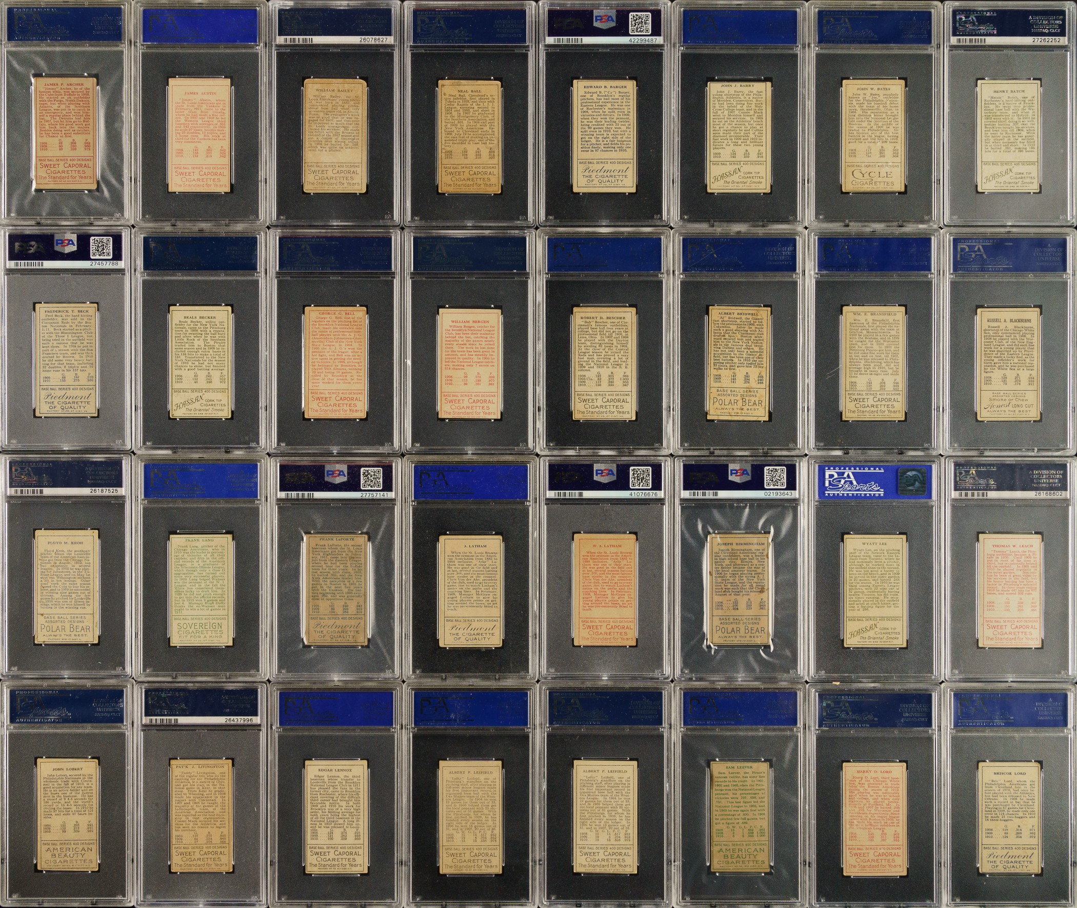 1911 T205 Gold Border Near-Complete Master Set (203/221): #19 PSA Set ...