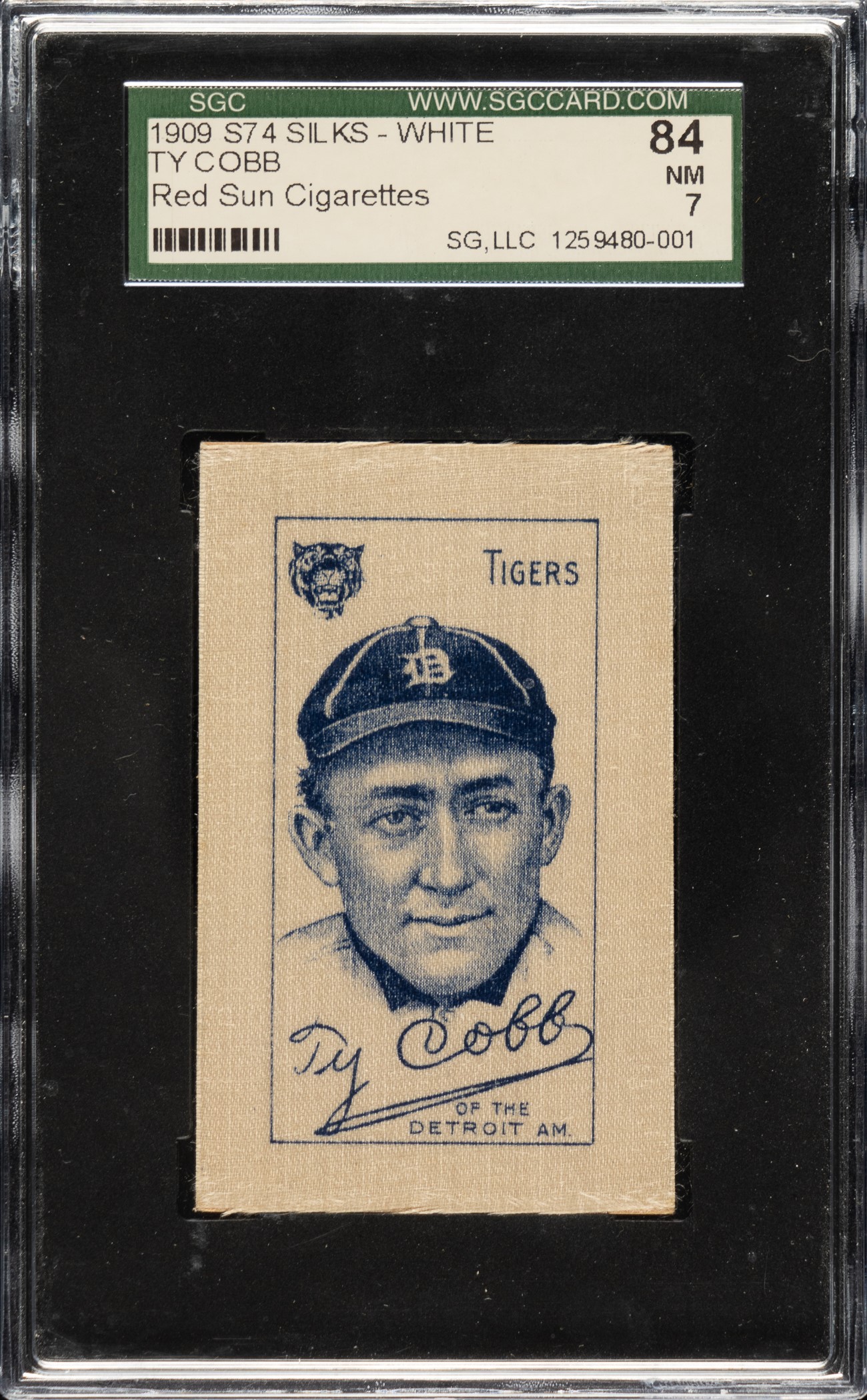 1910 S74 Tobacco Silks - White - Ty Cobb SGC NM 84 - Extremely Rare Red ...