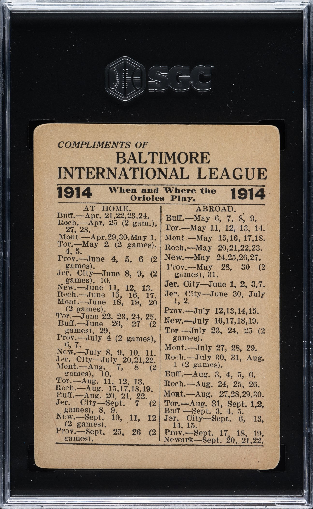 1914 Baltimore News Ben Egan SGC VG 3 - The ONLY Graded Example! | REA ...