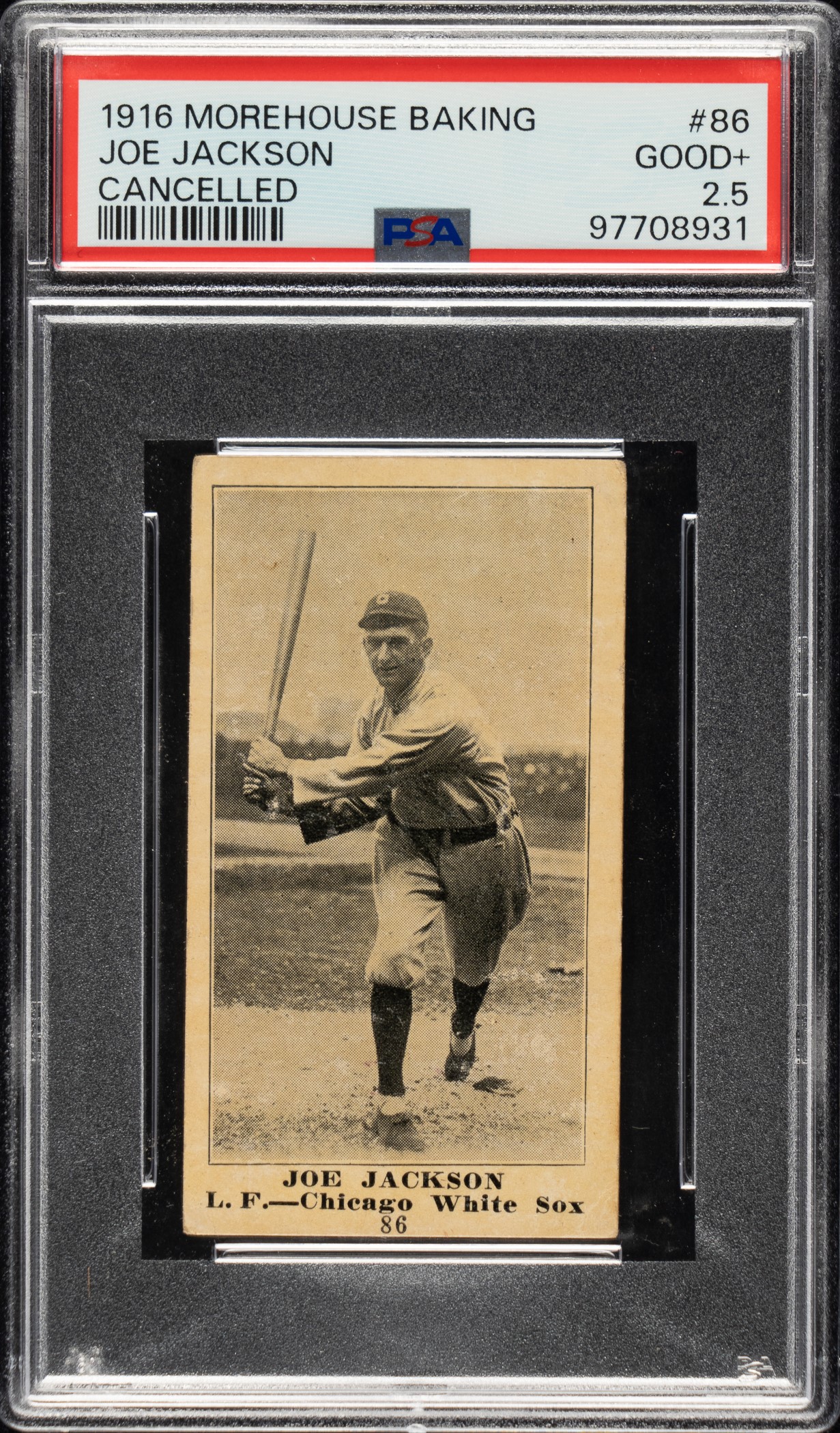 Extremely Rare 1916 M101-5 Morehouse Baking #86 Joe Jackson PSA GOOD+ 2 ...