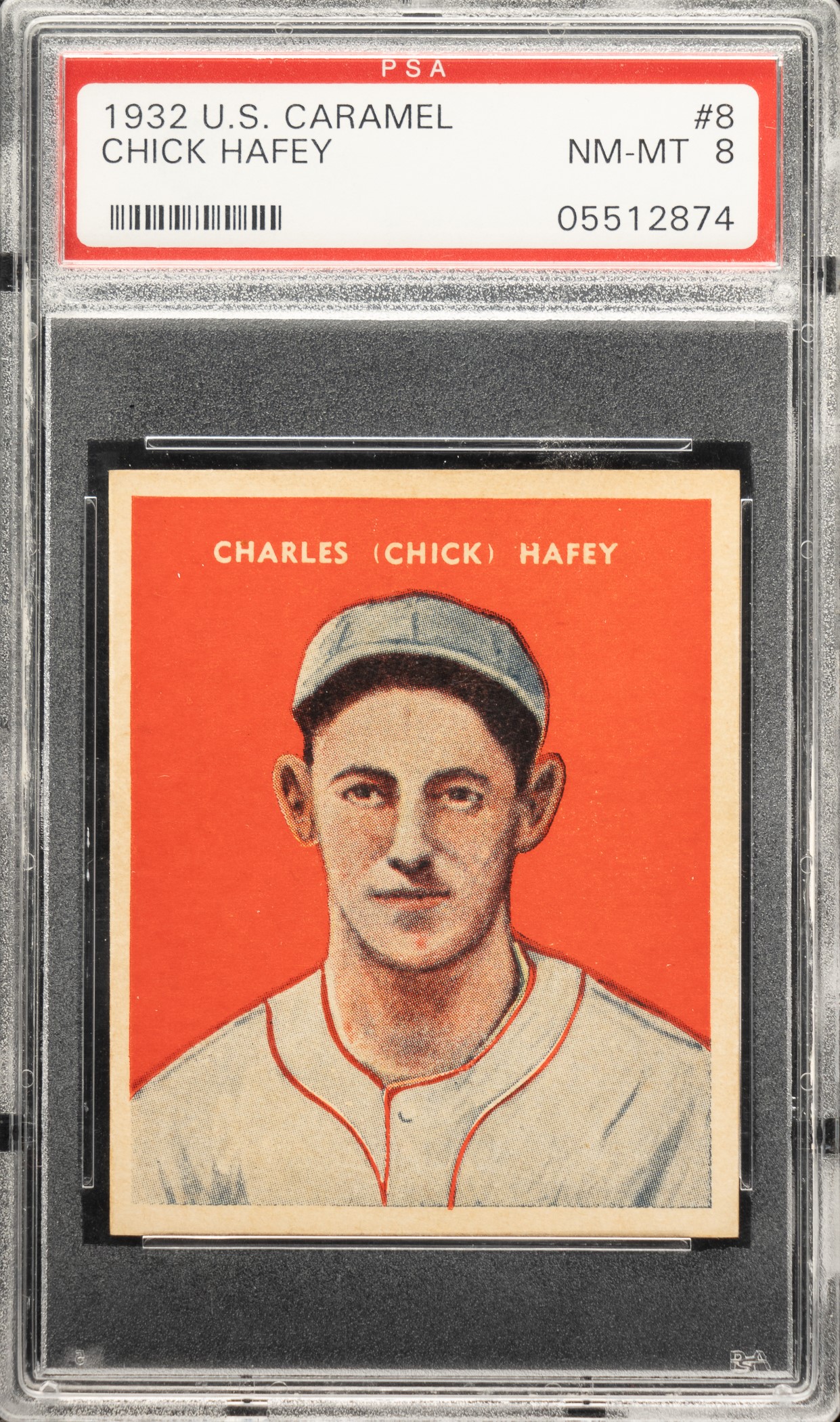 1932 R328 U.S. Caramel #8 Chick Hafey PSA NM-MT 8 | REA Archive