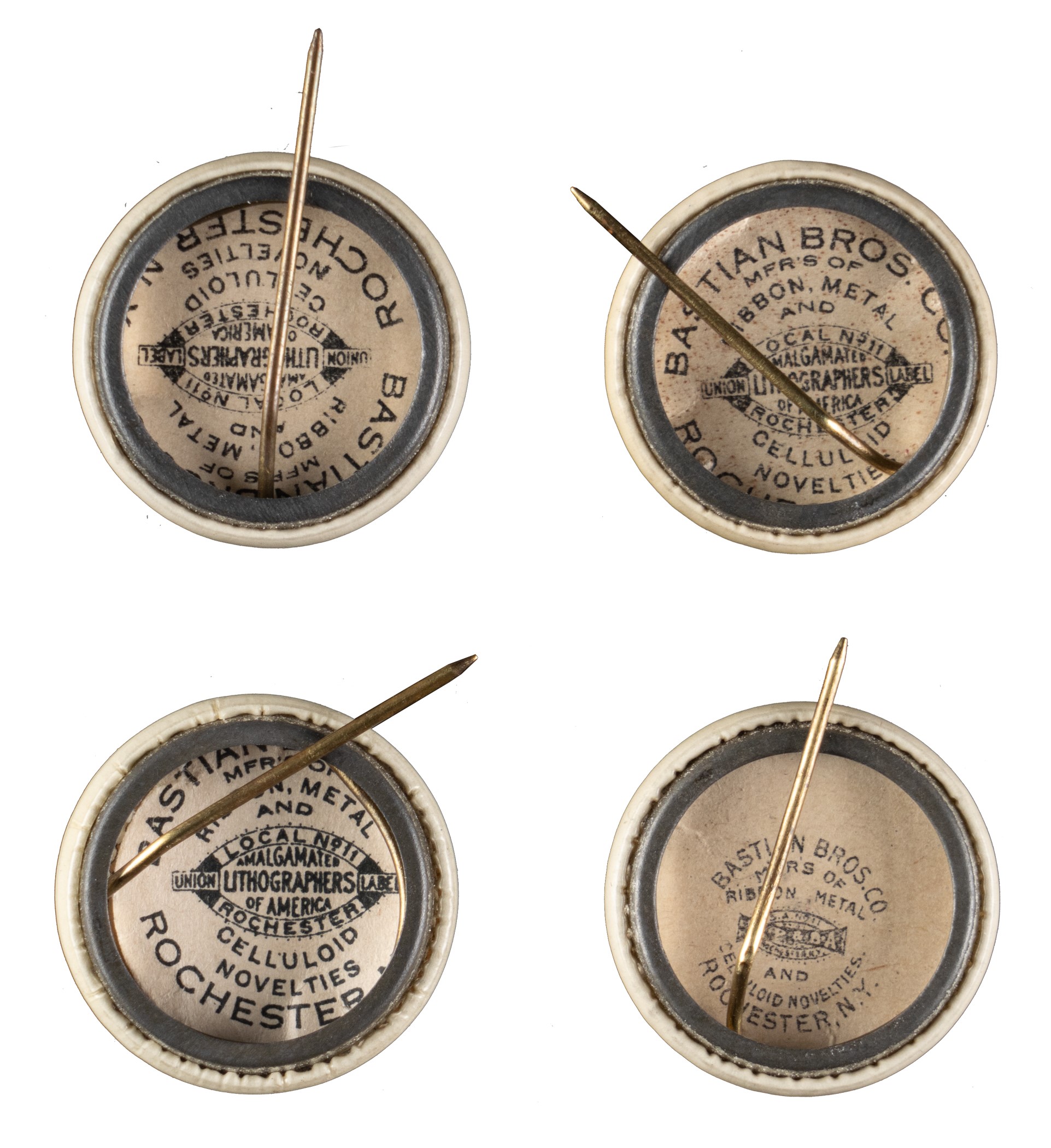 1920 Mrs. Sherlock's Bread Pins Collection (4) Including Brady, Dyer ...