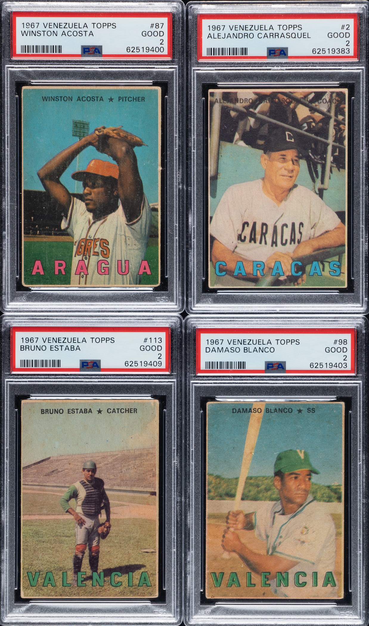 1967 Topps Venezuelan "Winter League" PSA GOOD 2 Collection (14) | REA ...