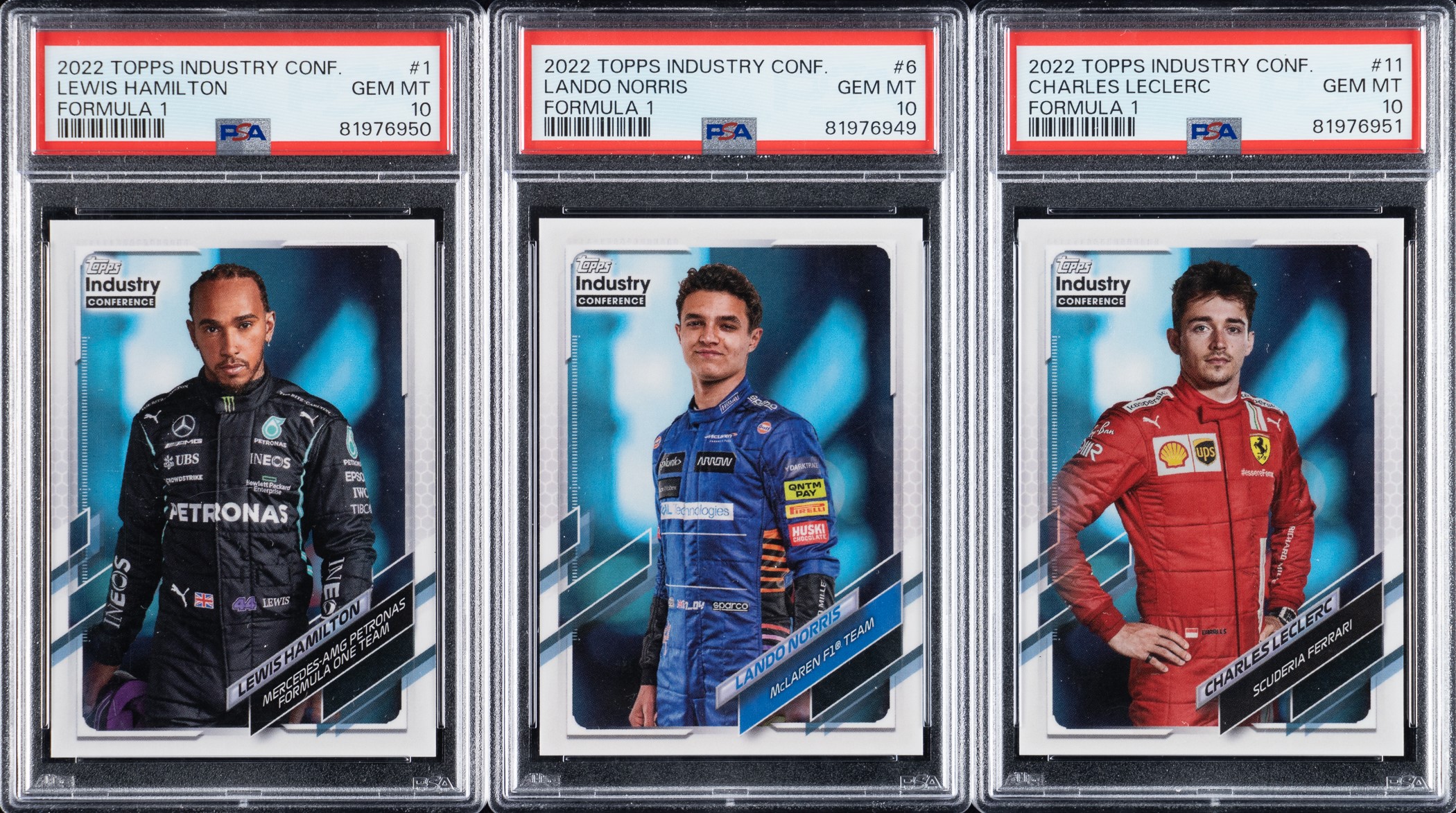 2022 Topps Industry Conference Formula 1 PSA GEM MINT 10 Trio: Lewis ...
