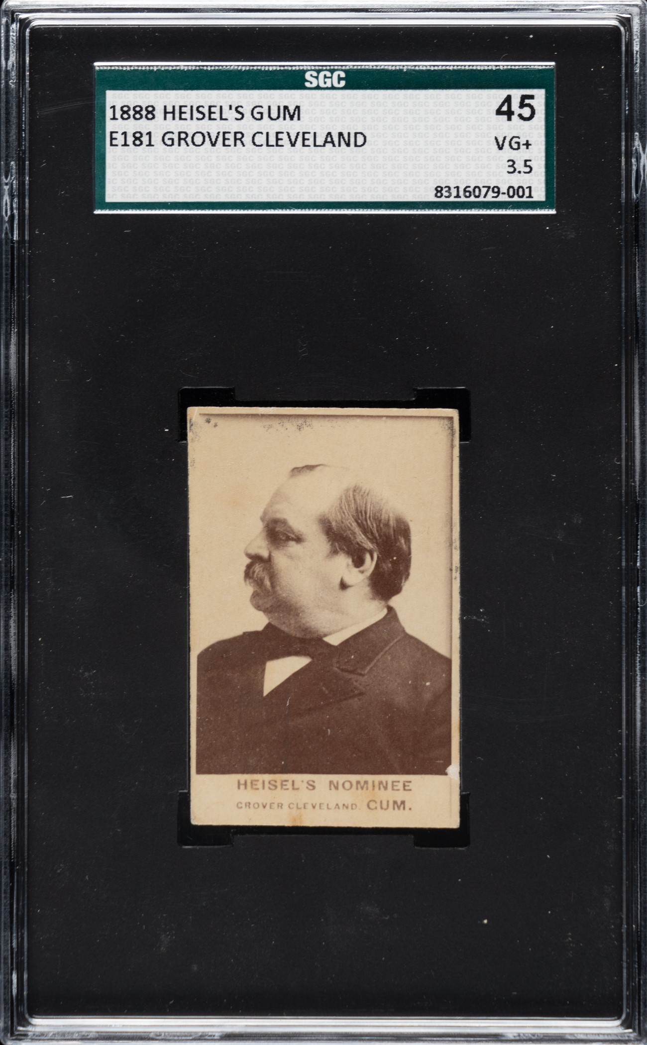 1888 E181 Heisels Gum “Election Candidates” Grover Cleveland SGC VG+ 45 ...