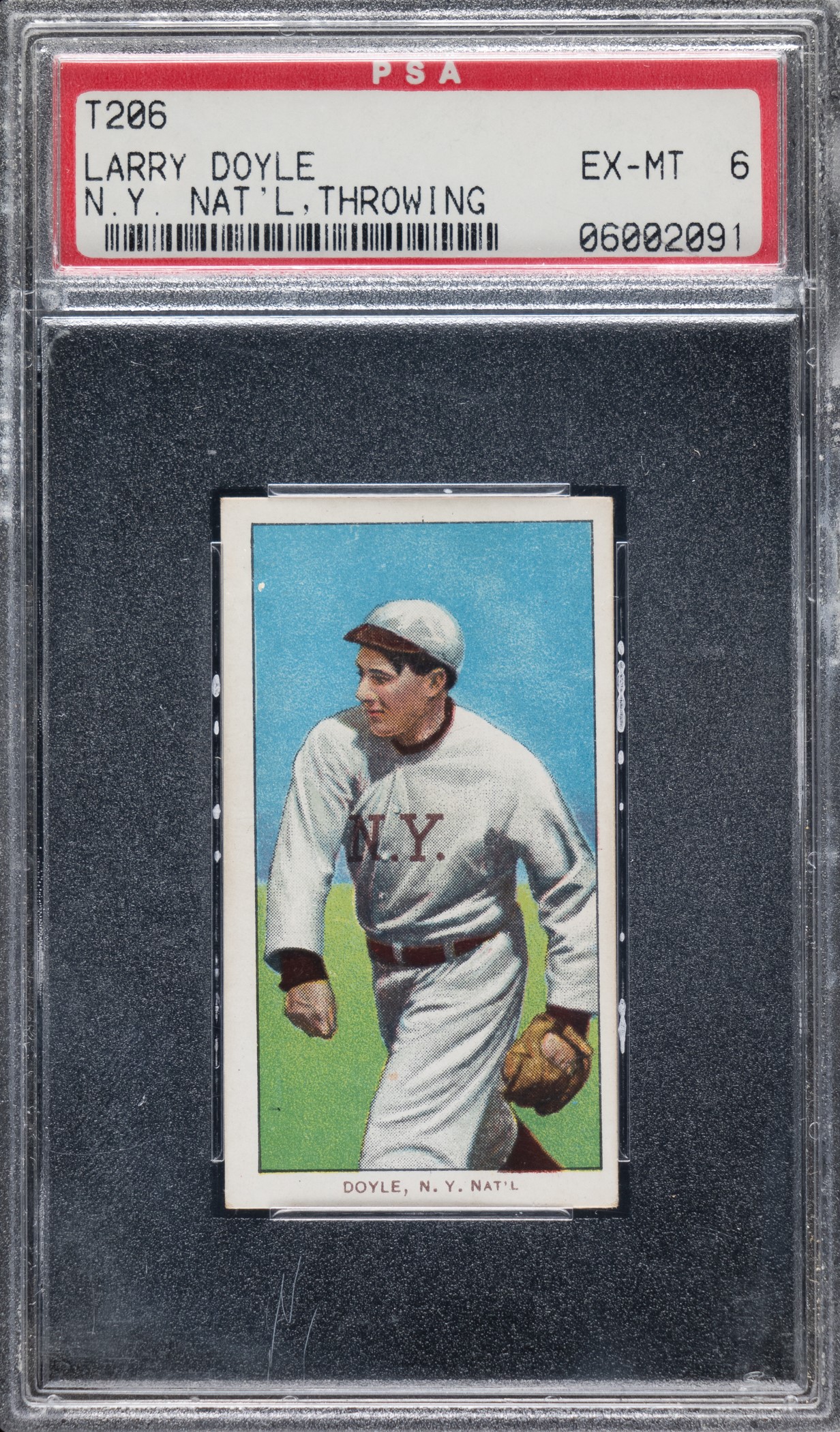 1909-1911 T206 White Border Larry Doyle Throwing PSA EX-MT 6 | REA Archive