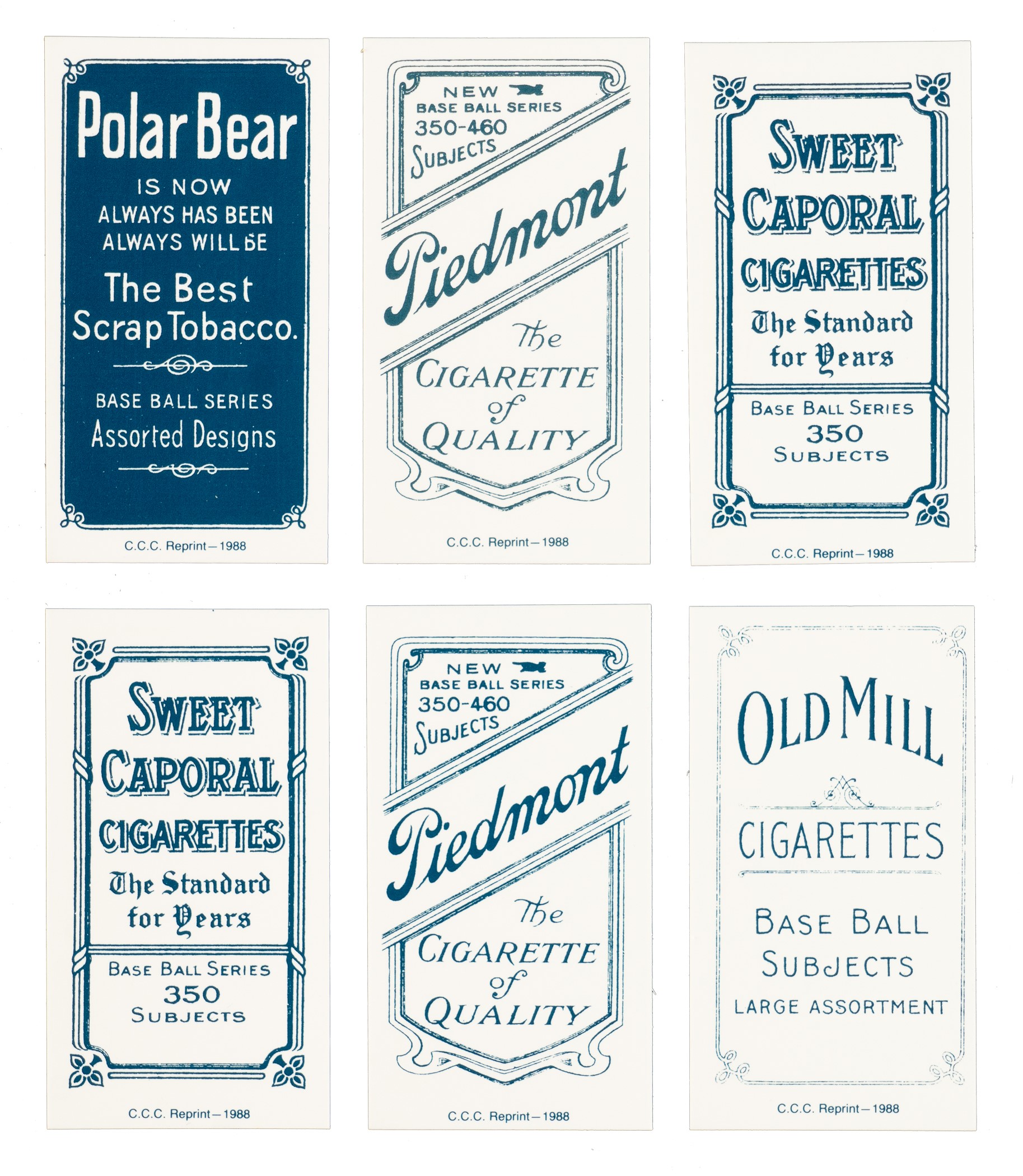 1988 Card Collectors "1909-1911 T206 White Border" Complete Reprint Set ...