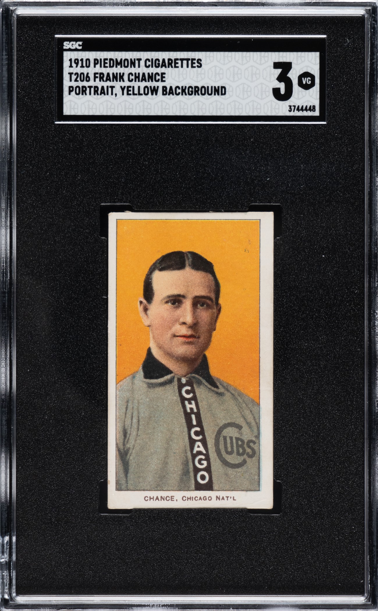 1909-1911 T206 White Border Frank Chance Portrait Yellow Background SGC ...