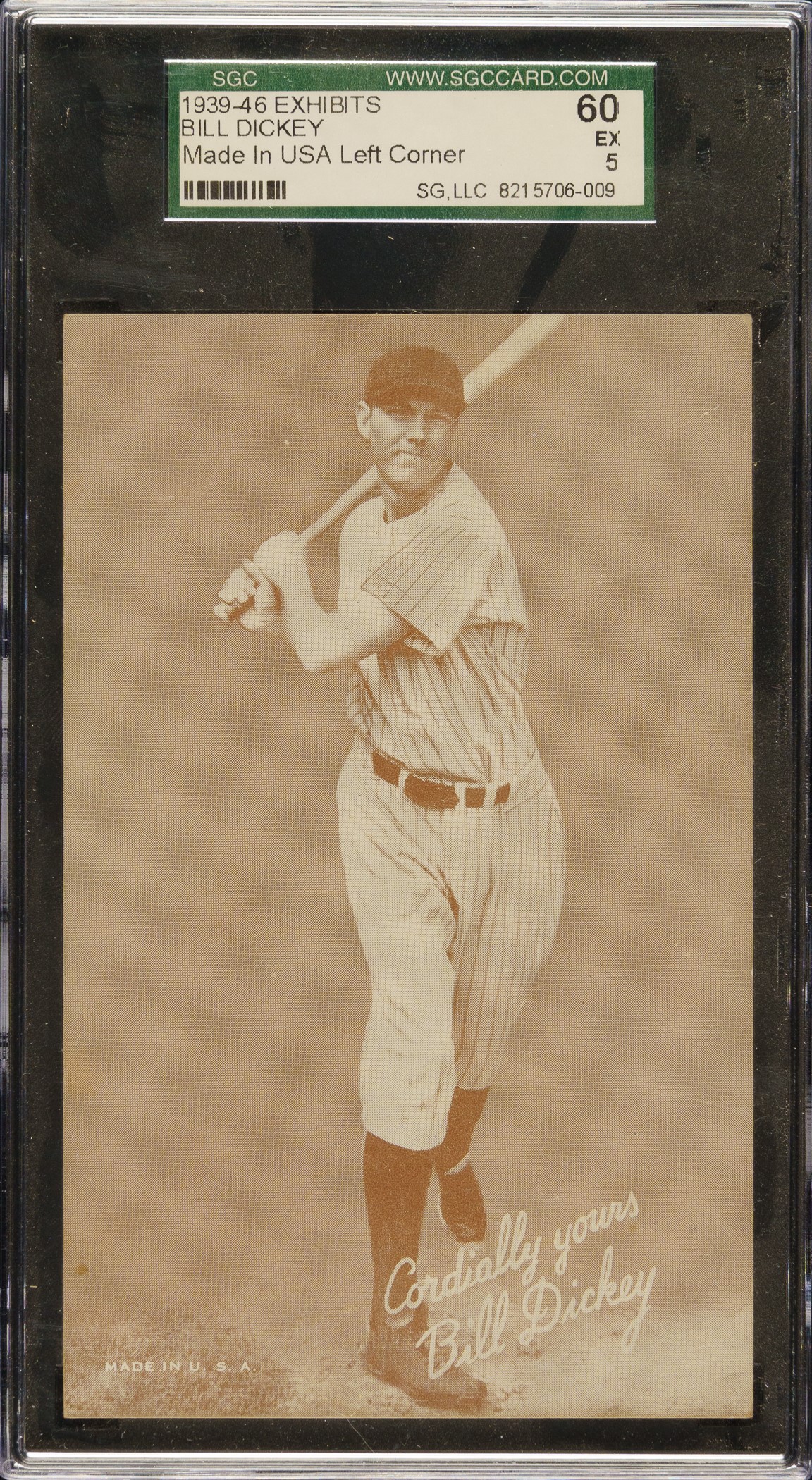 1939-1946 W462 Salutation Exhibits Bill Dickey Made In USA Left Corner ...