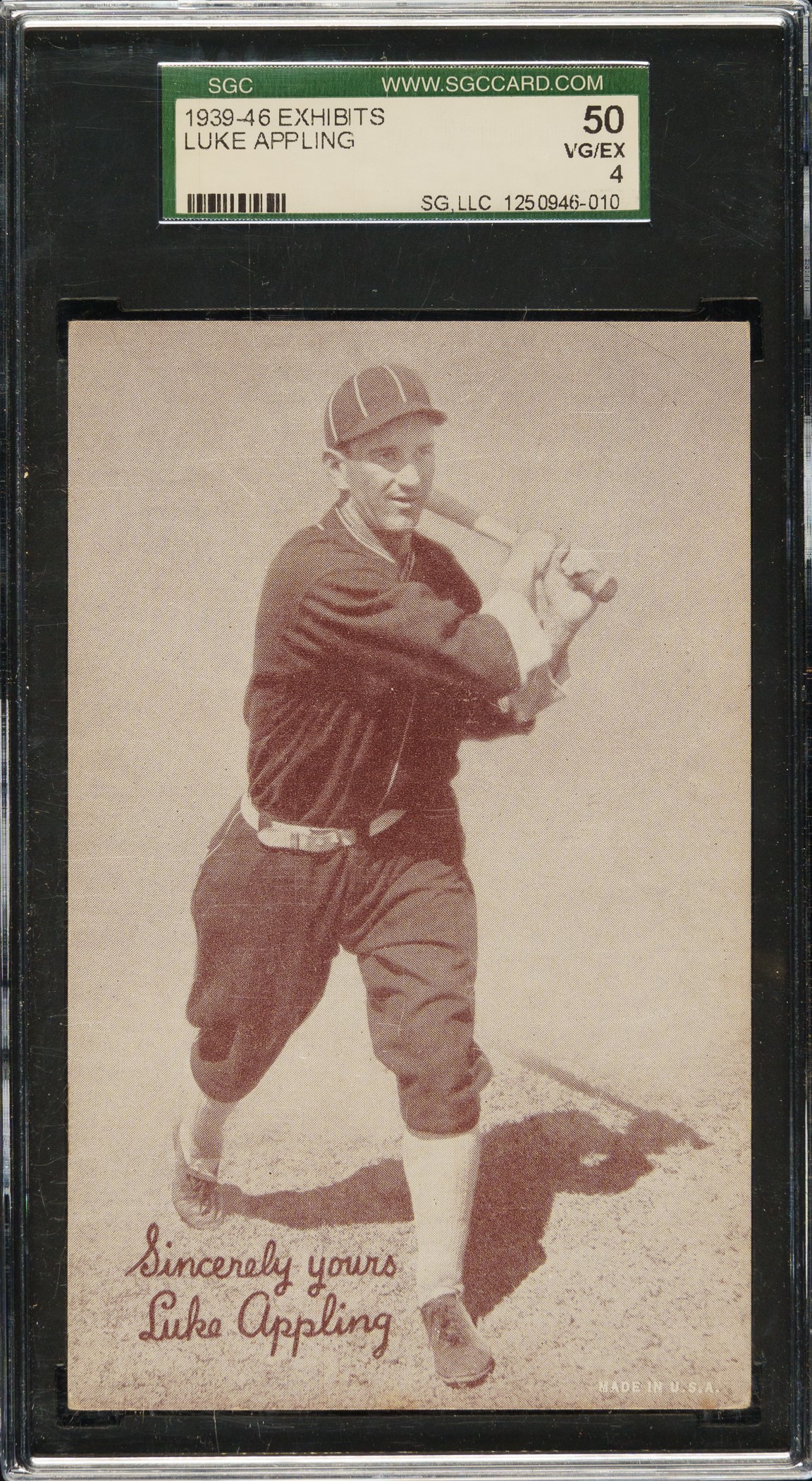 1939-1946 W462 Salutation Exhibits Luke Appling Made In USA Right ...