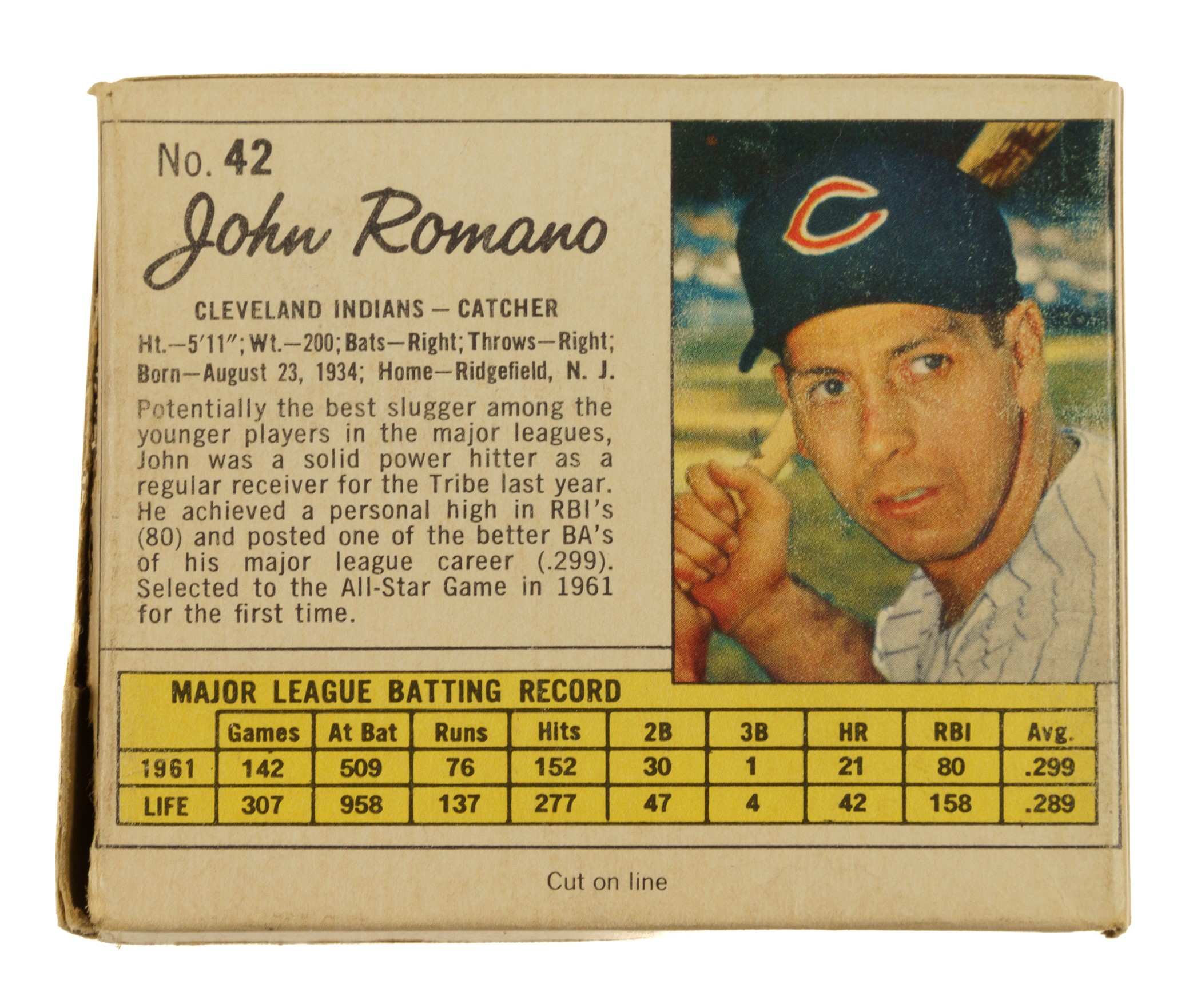 1962 Jell-O Complete Original Box #42 John Romano | REA Archive