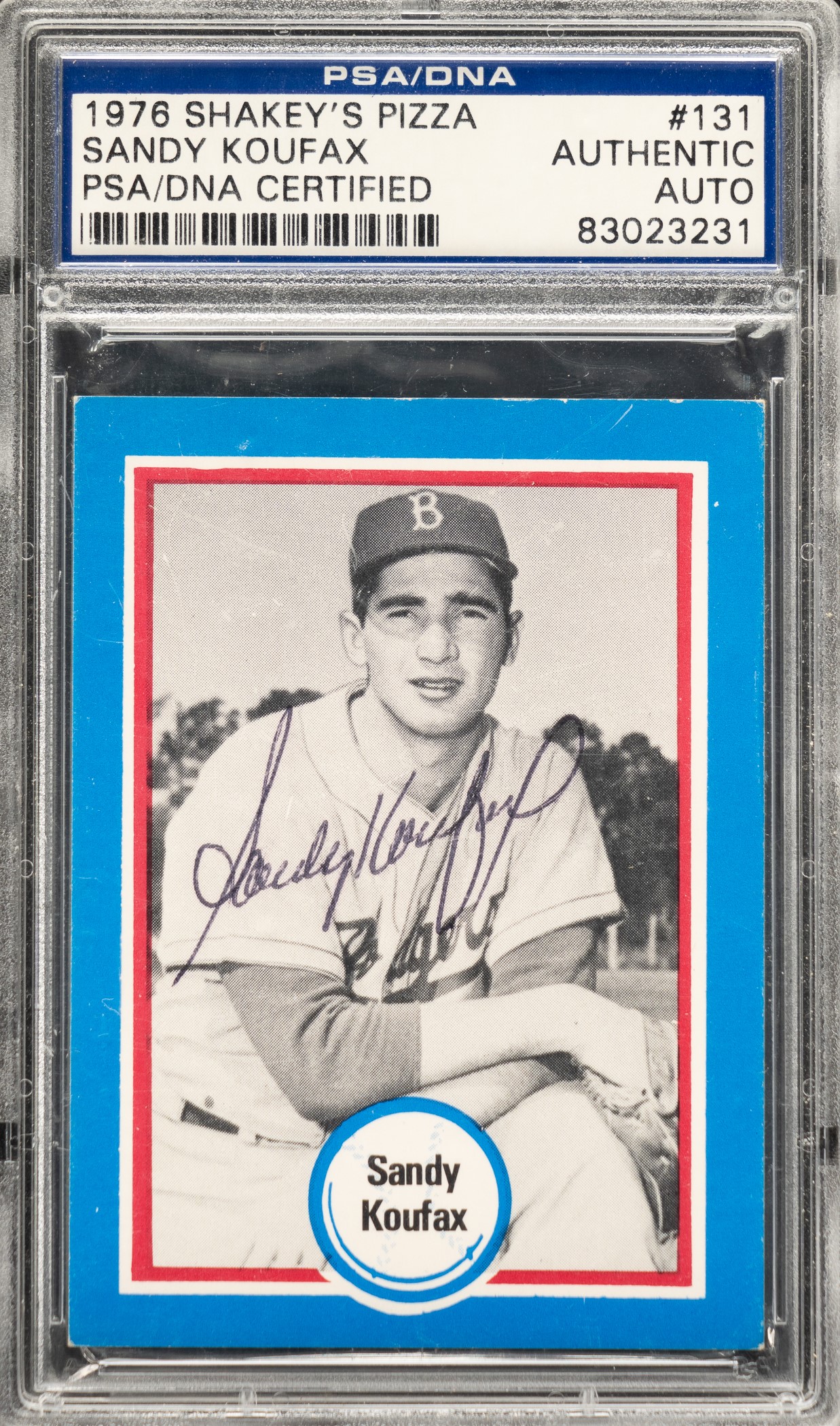 Signed 1976 Shakey's Pizza Hall of Fame #131 Sandy Koufax - PSA/DNA ...