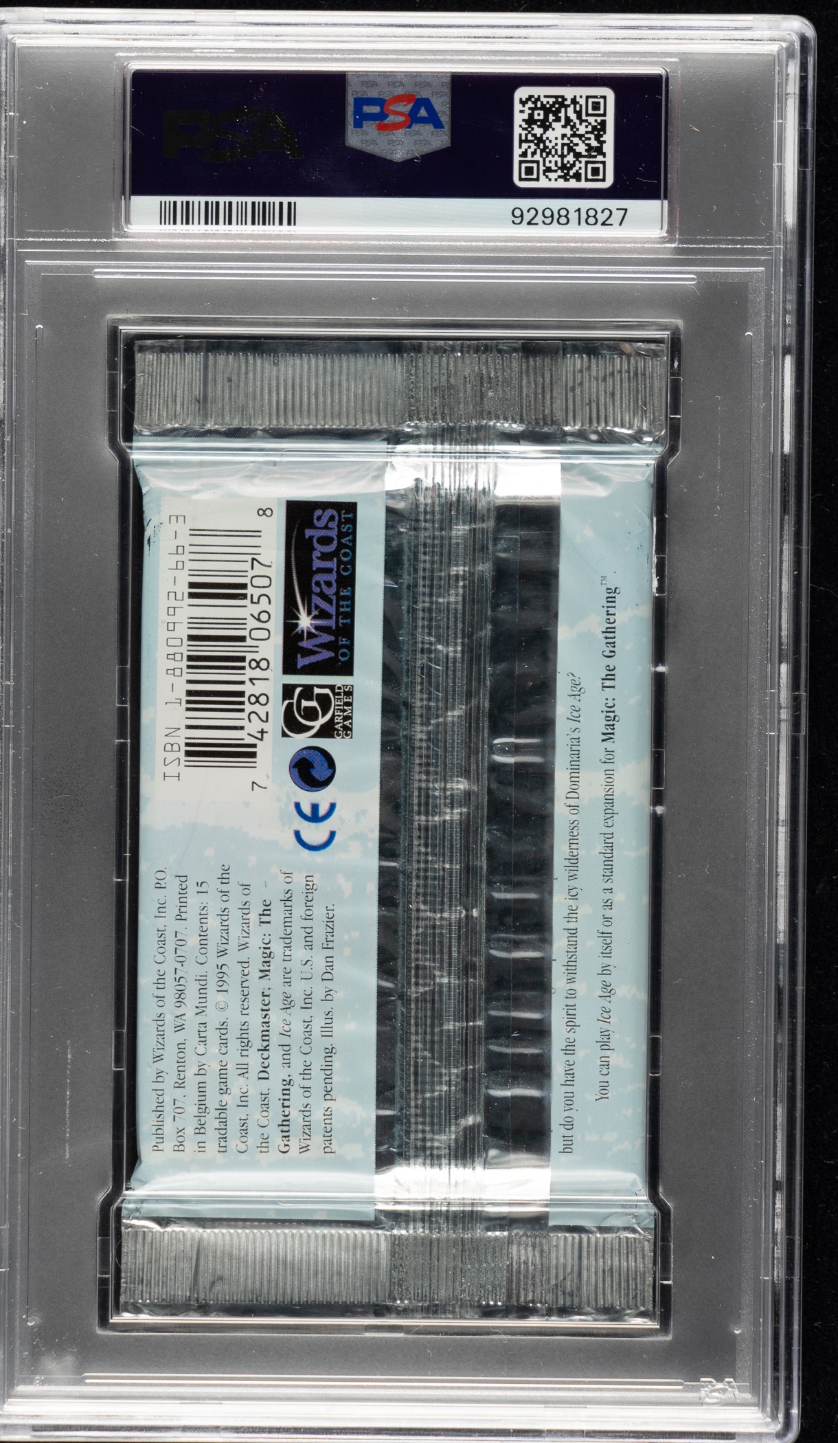 1995 Magic The Gathering Ice Age Jester's Cap Unopened Foil Pack PSA NM ...