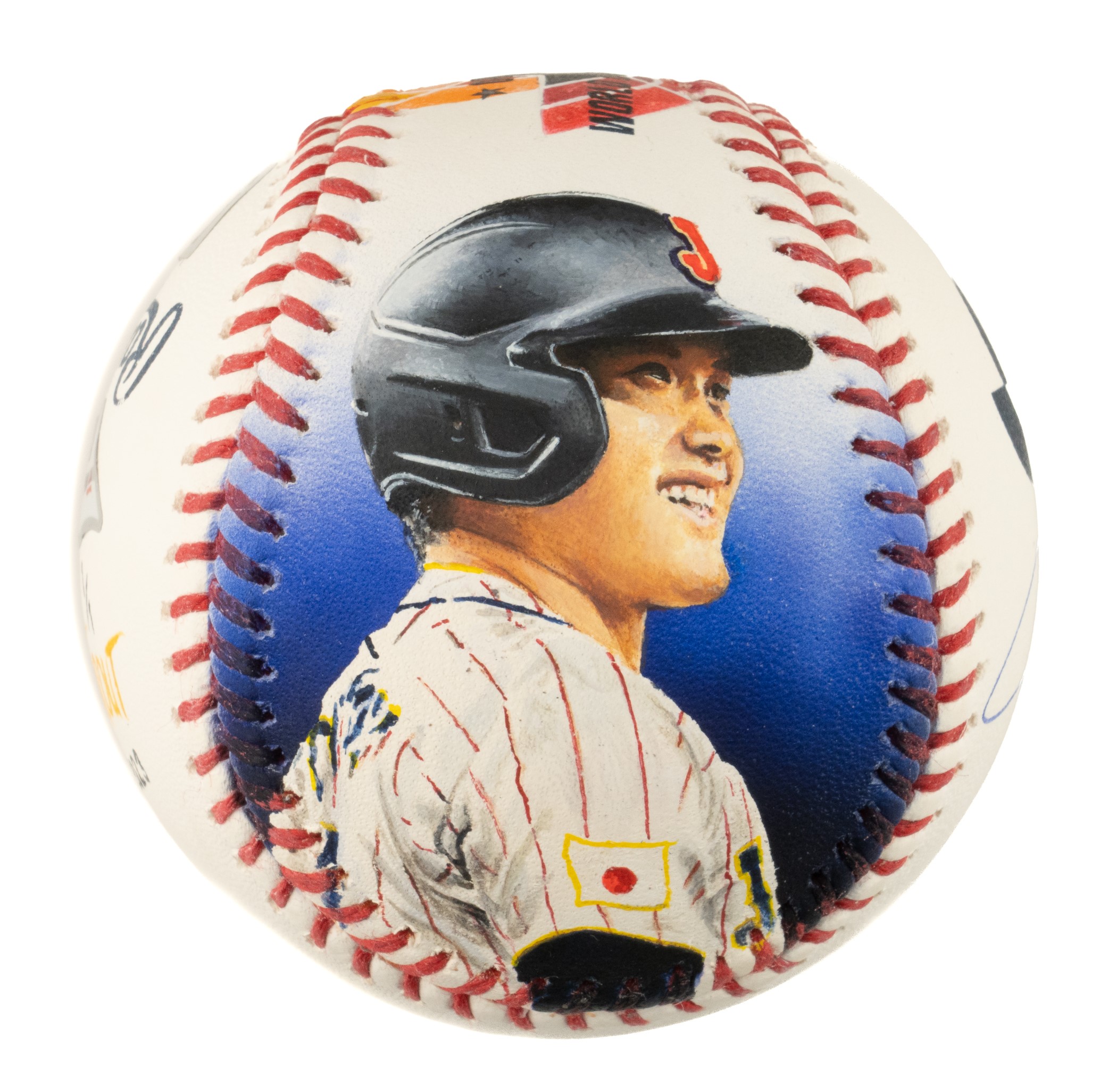 Shohei Ohtani Signed Mixed-Media Art Baseball - MLB and Fanatics | REA ...