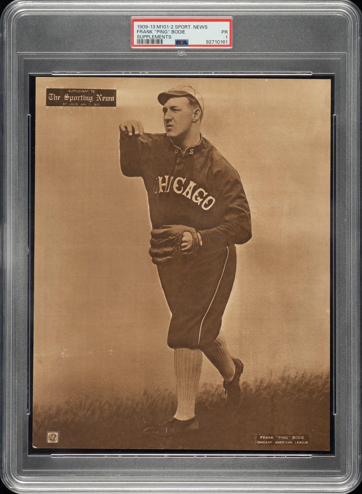1909-1913 M101-2 Sporting News Supplement Frank "Ping" Bodie PSA POOR 1 ...