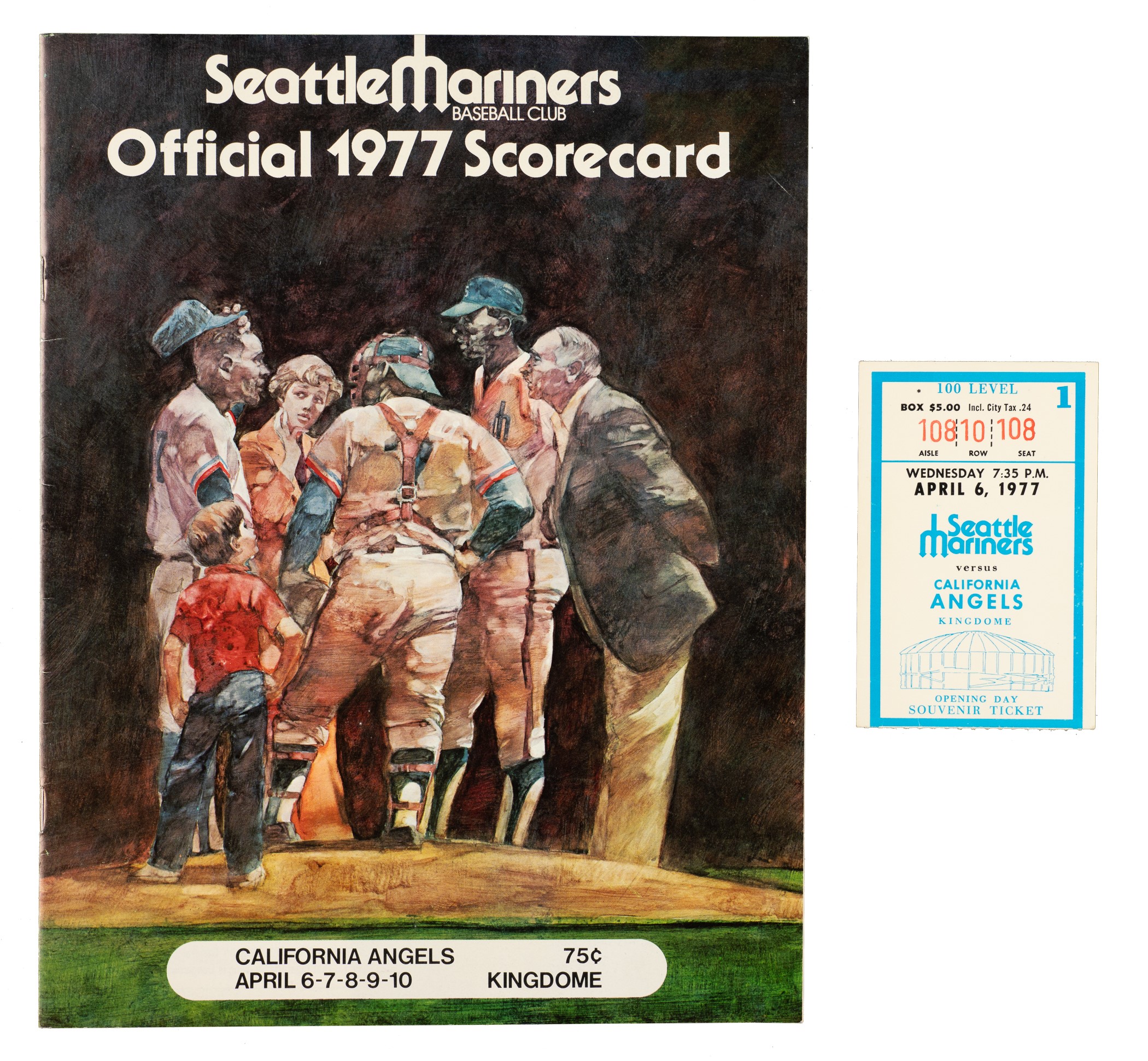 April 6, 1977 Seattle Mariners (vs. California Angels) Ticket Stub ...
