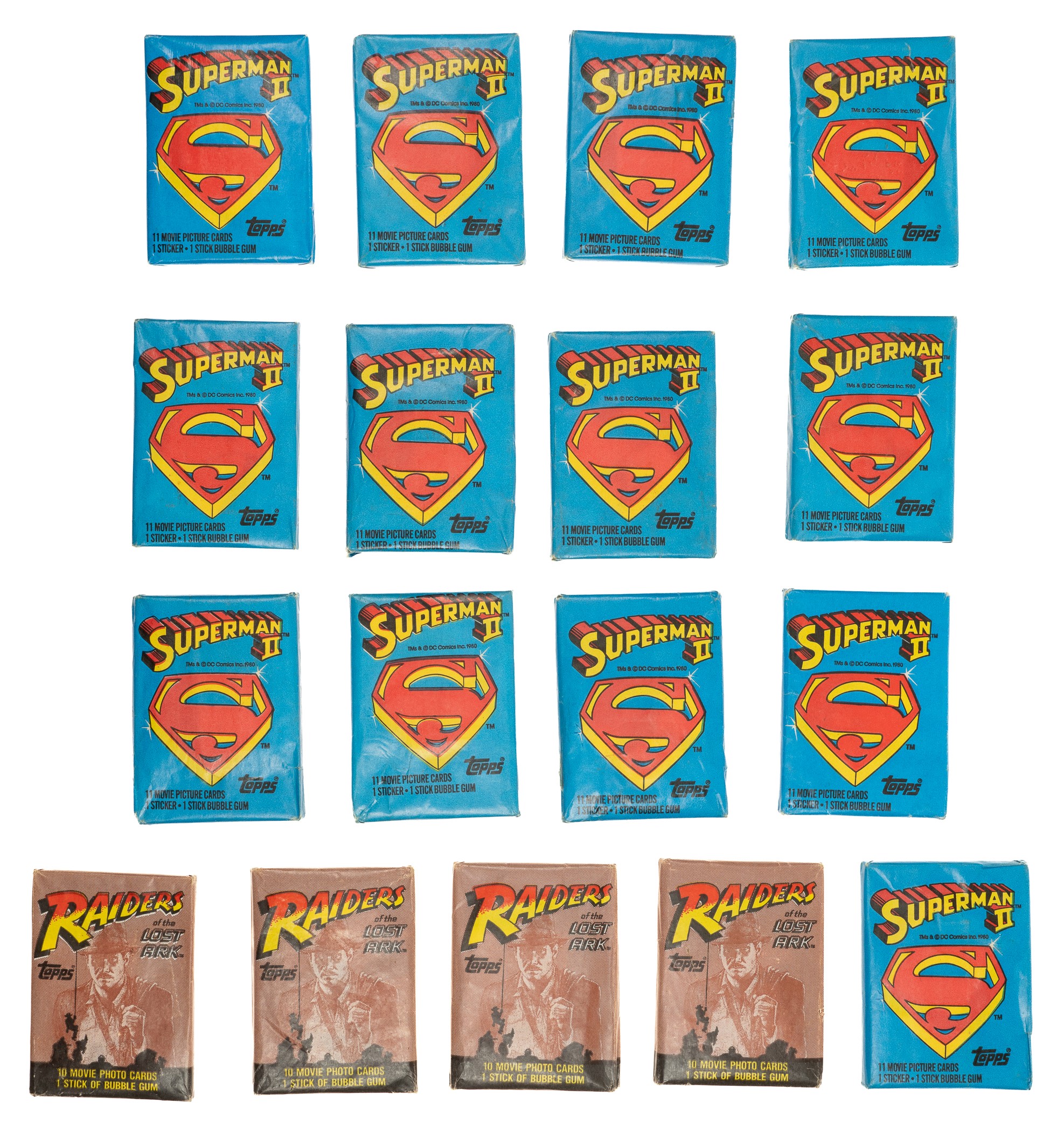 1981 Topps "Raiders of the Lost Ark" and 1981 Topps "Superman II ...