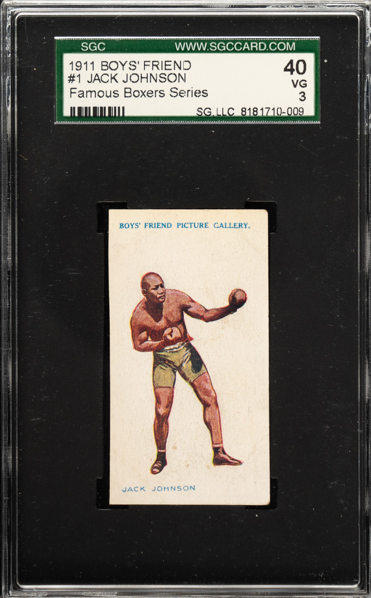 1911 Boys' Friend "Famous Boxers" #1 Jack Johnson SGC VG 40 | REA Archive