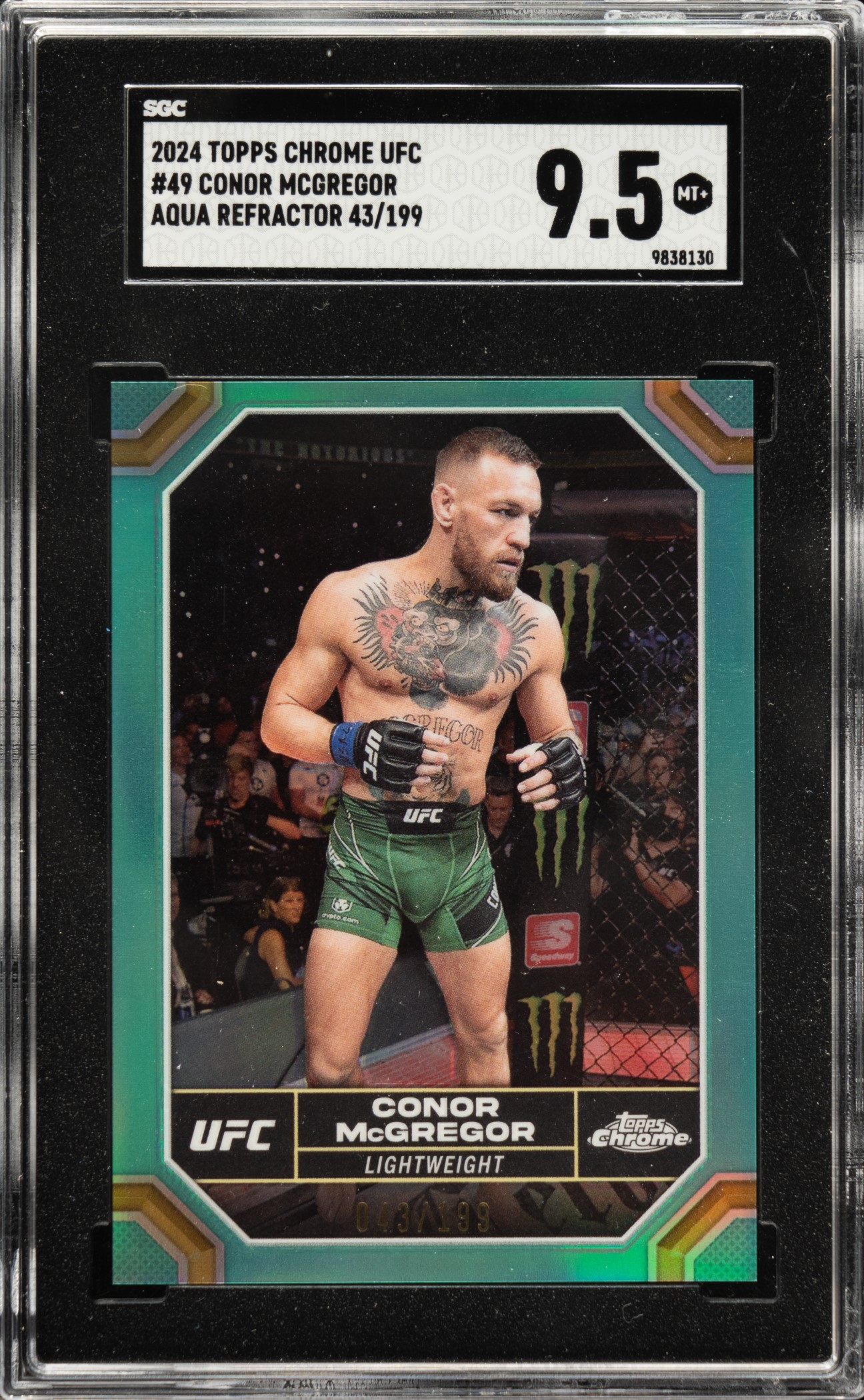 2024 Topps Chrome UFC #49 Conor McGregor Aqua Refractor #43/199 SGC ...