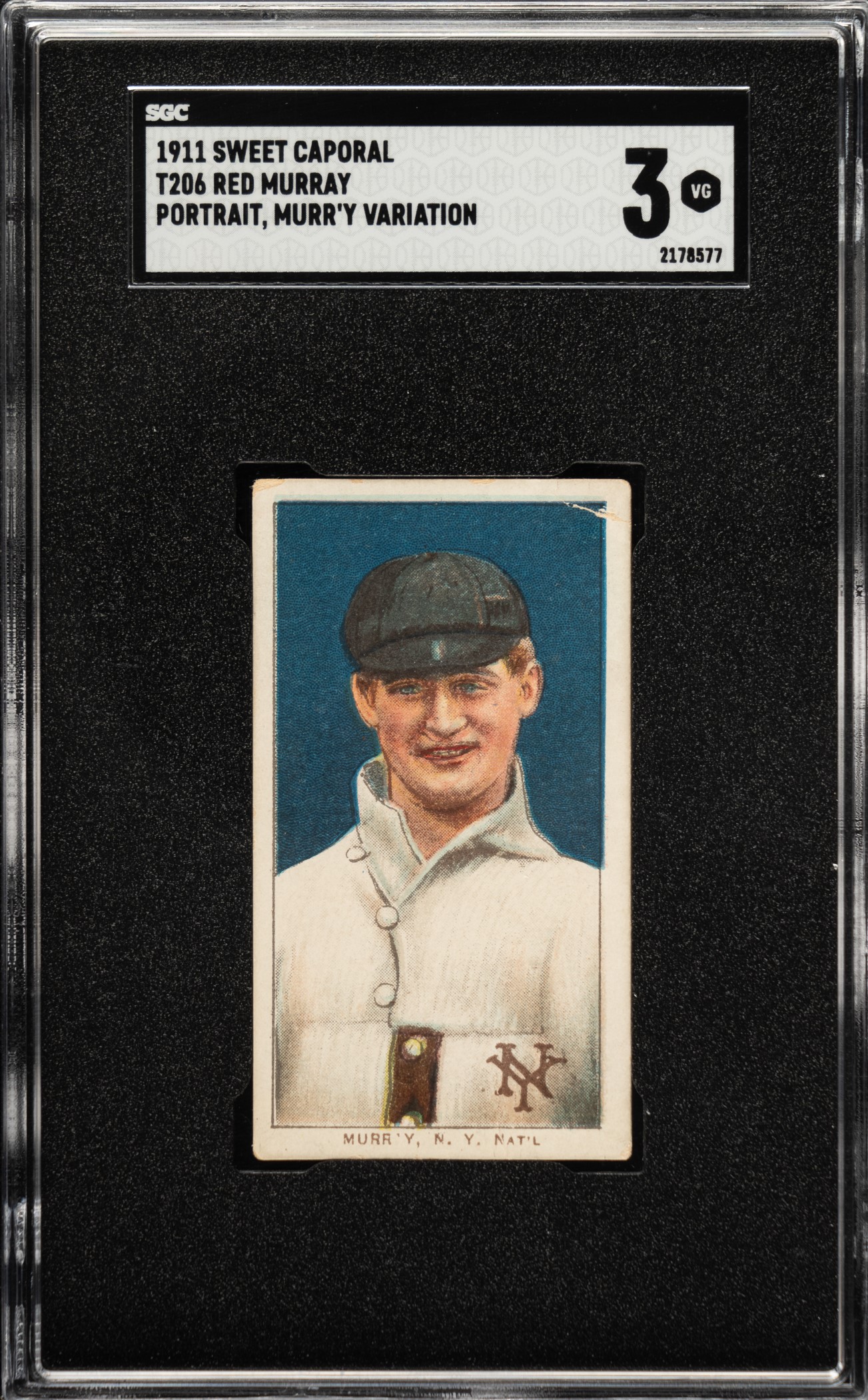 1909-1911 T206 White Border Red Murray Portrait SGC VG 3 - Extremely ...