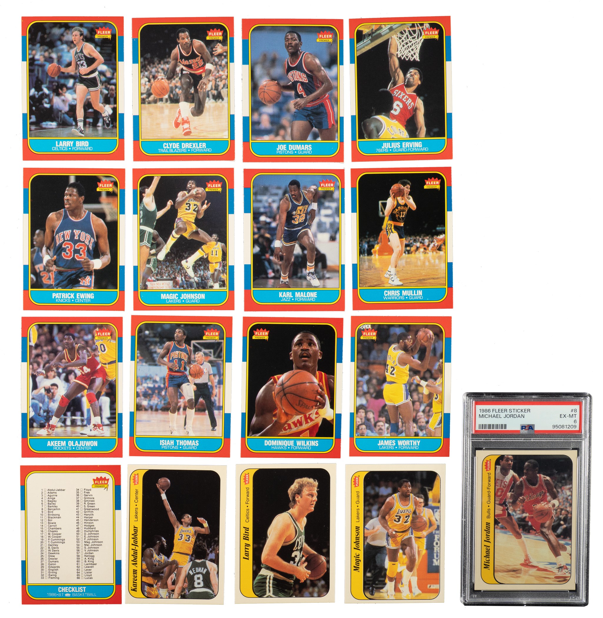 1986-1987 Fleer Basketball Complete Set (132) with #57 Michael Jordan ...