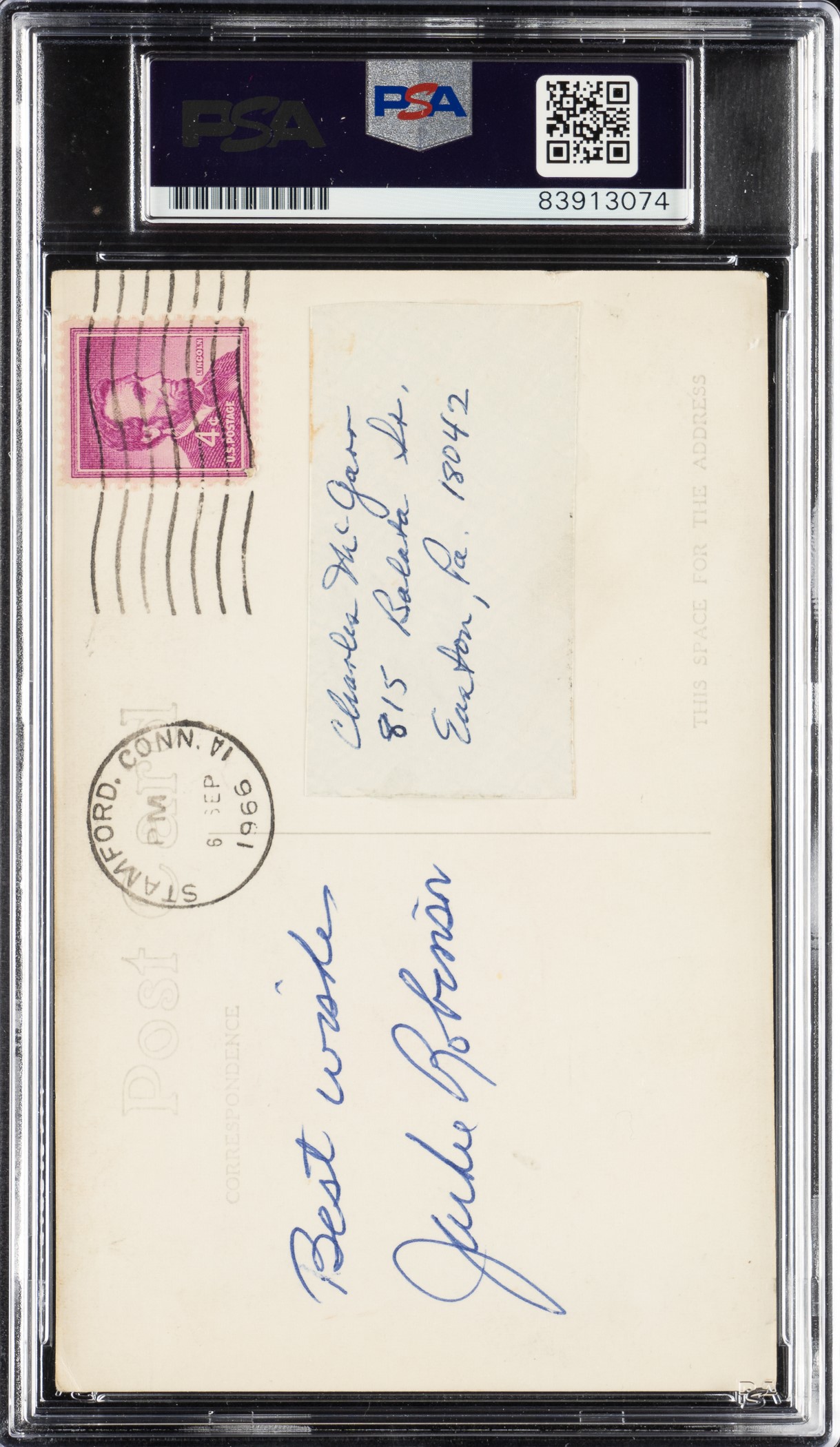 1950s Jackie Robinson Twice-Signed JJK Copyart Real-Photo Postcard PSA ...