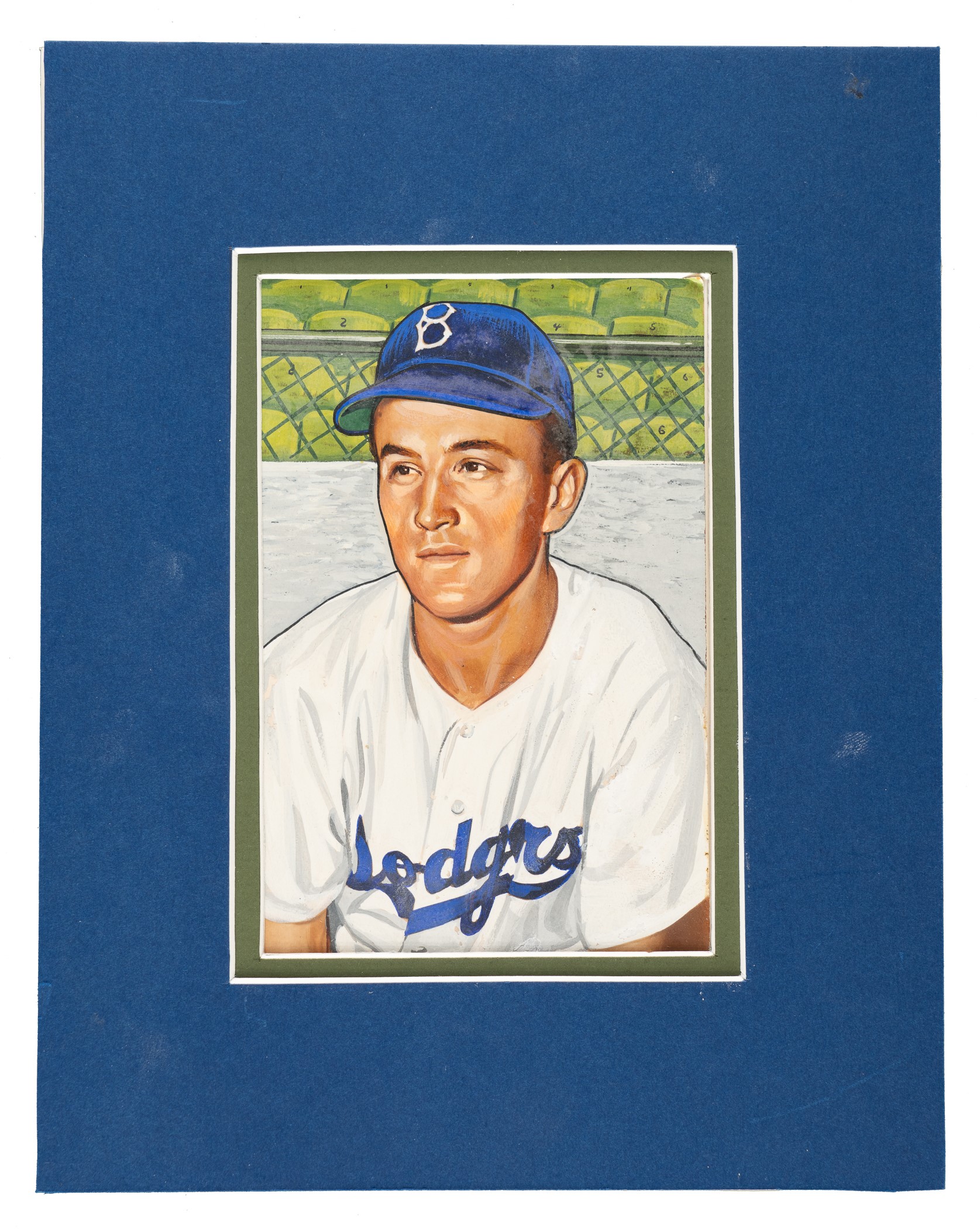 1952 Bowman George Shuba Unissued Original Card Artwork | REA Archive