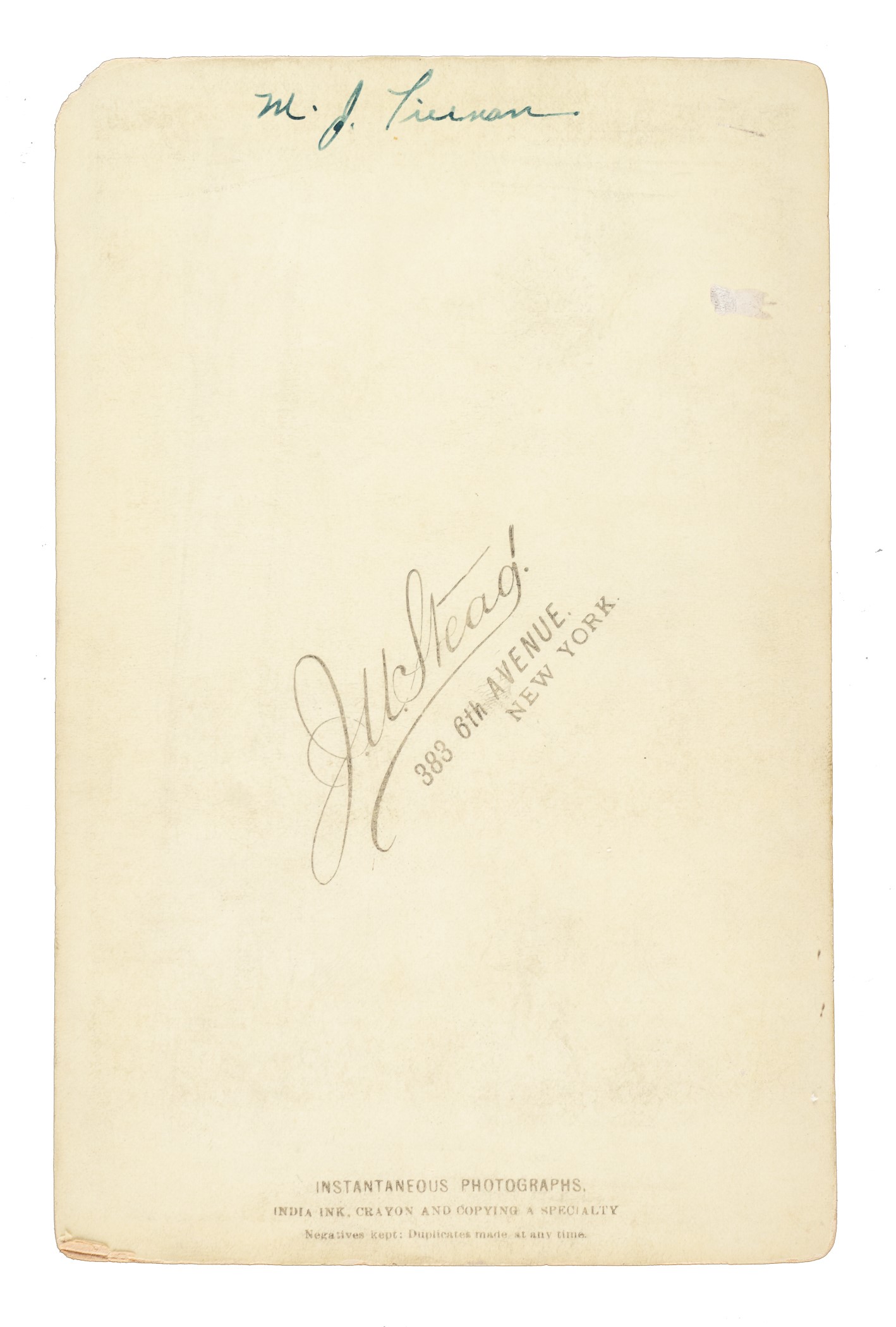 1892-1893 J. U. Stead Mike Tiernan Cabinet Card | REA Archive