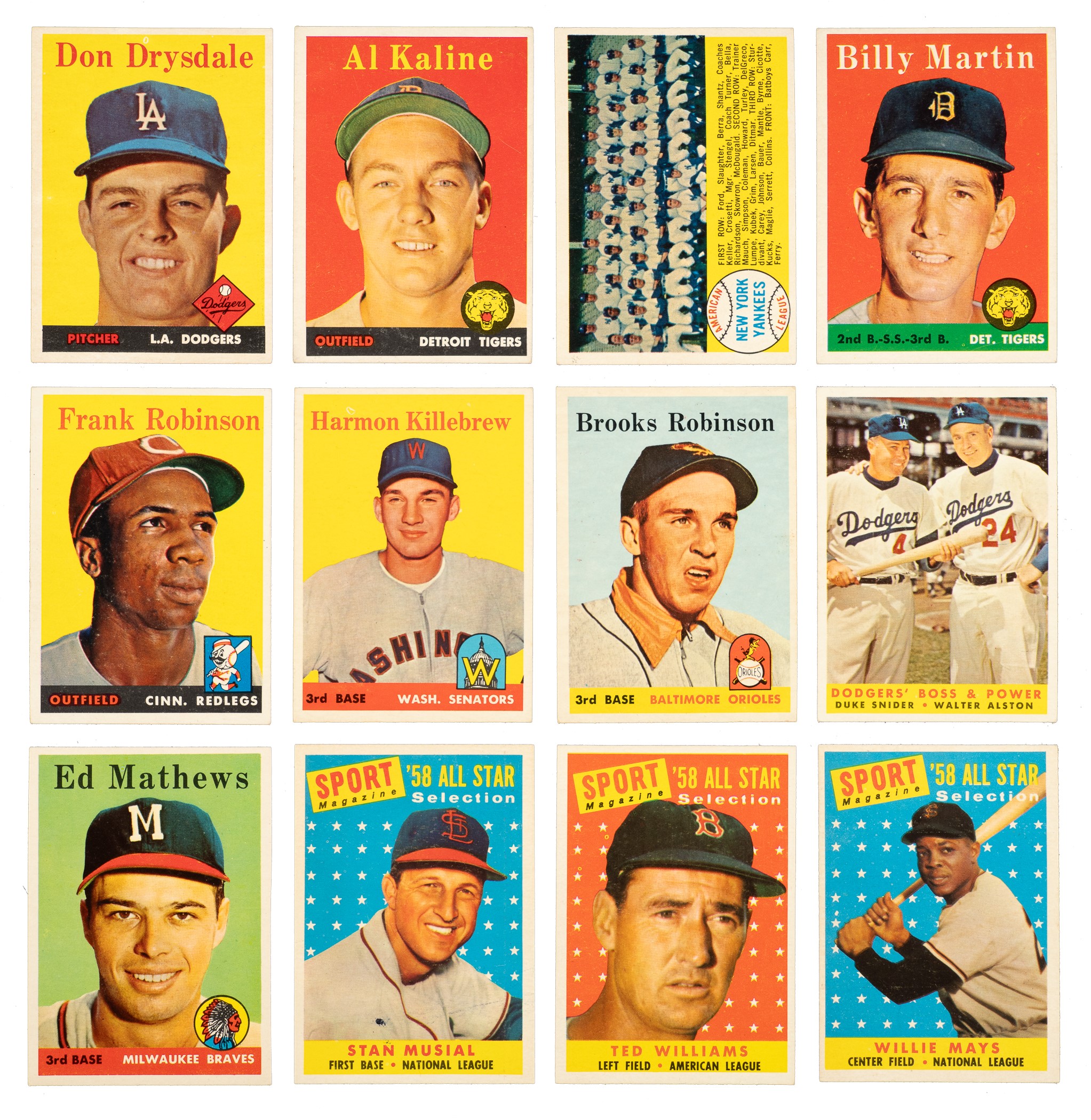 1958 Topps Complete Set (494) Including 176 PSA-Graded Cards and 33 ...