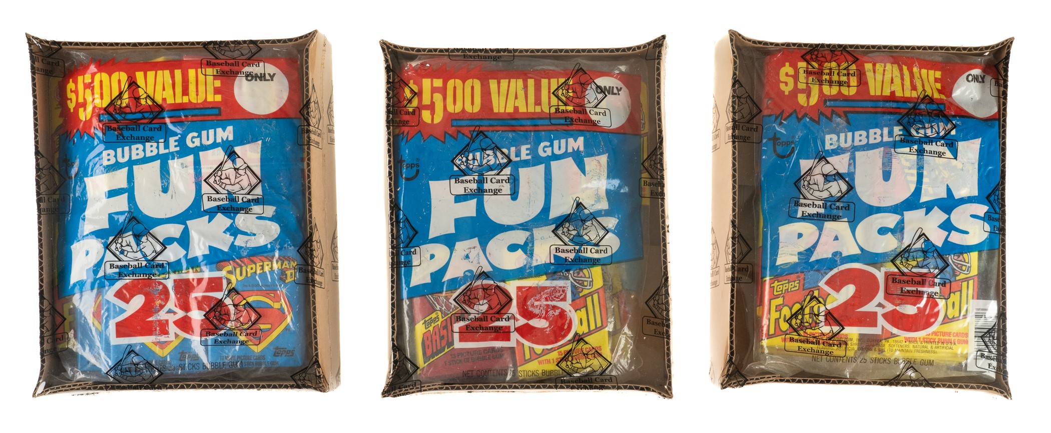 1981 Topps "Fun Packs" Unopened Bag Trio (3 Bags, 75 Packs) - BBCE ...