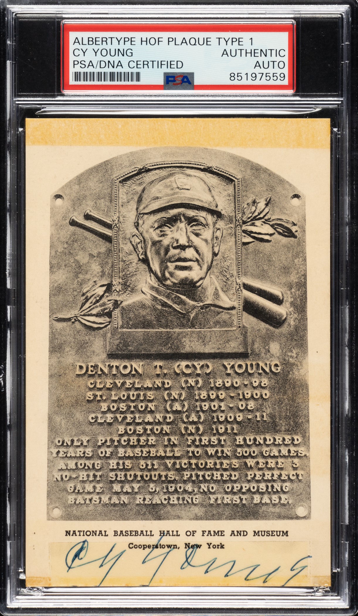 Signed 1946-1952 Albertype (Type 2) Black-and-White Hall of Fame ...