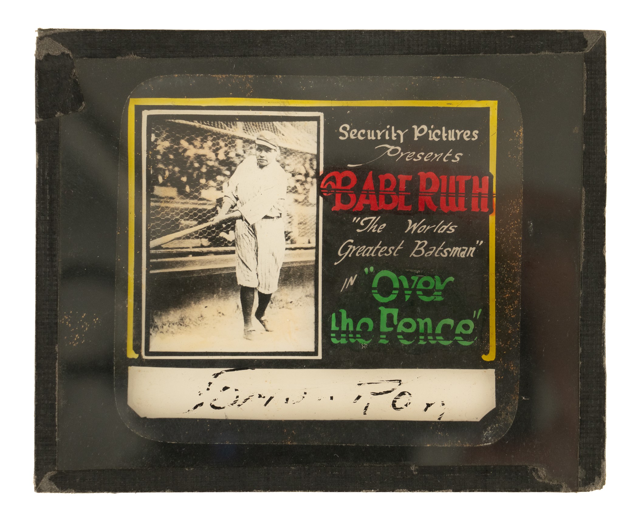 1932 Babe Ruth "Over the Fence" Magic Lantern Slide | REA Archive