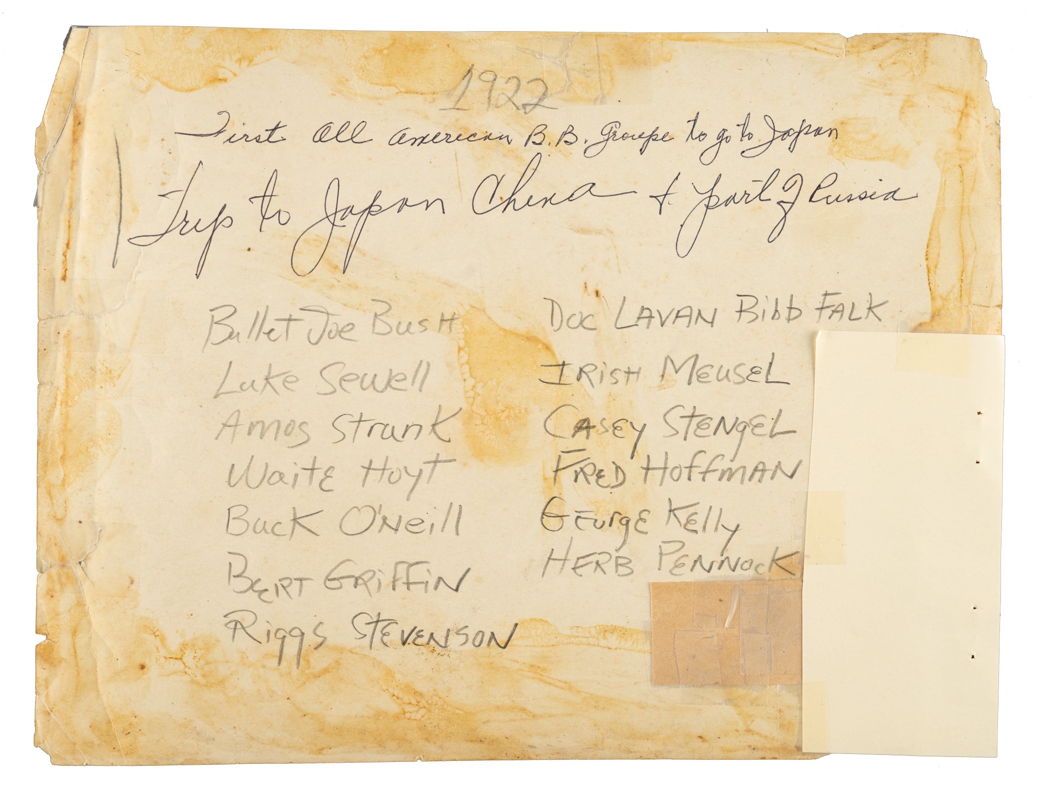 1922 Herb Hunter All-Stars World Tour Original Photograph with Stengel ...