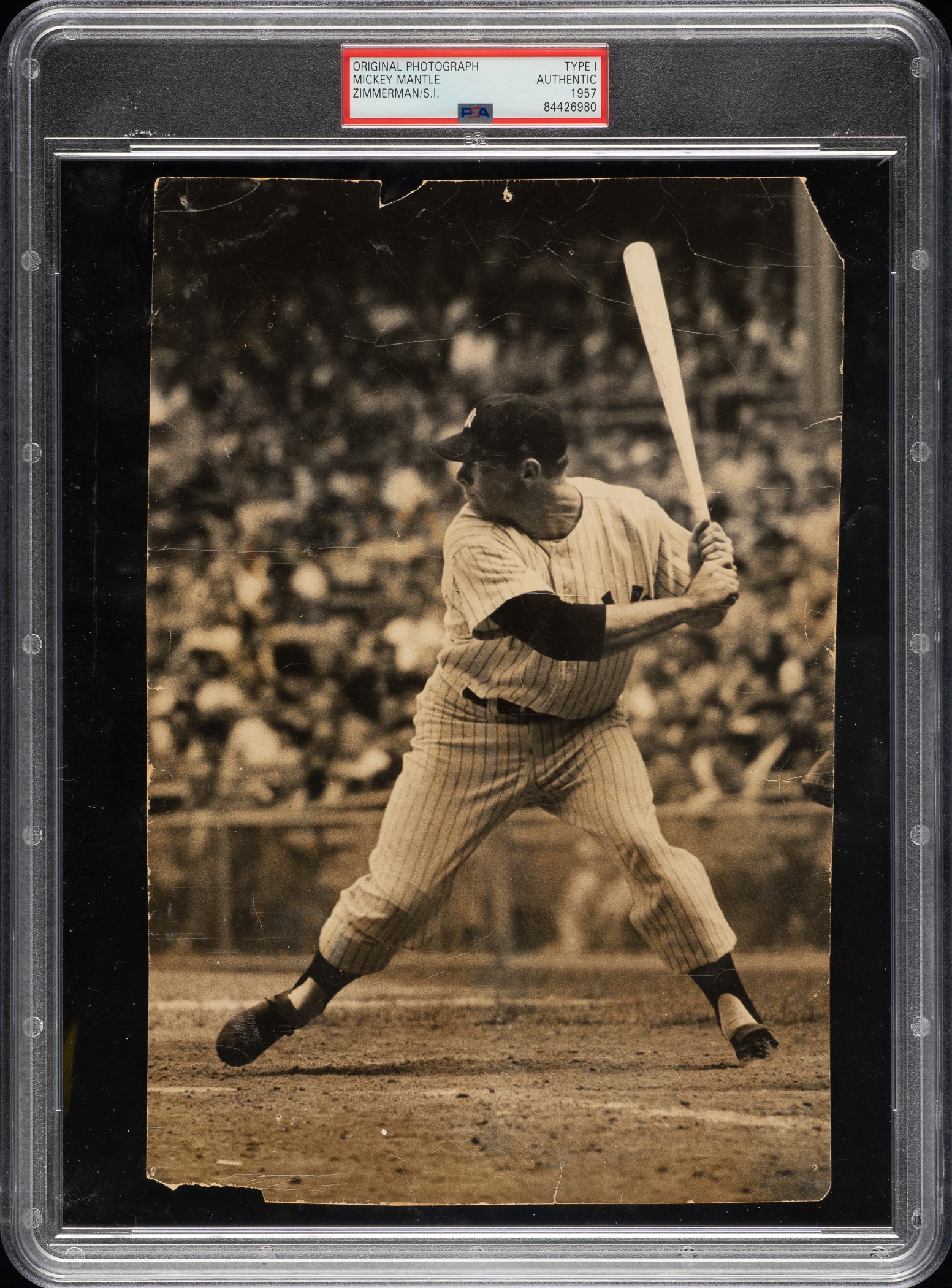 1957 Mickey Mantle Original Sports Illustrated Photograph PSA/DNA Type ...