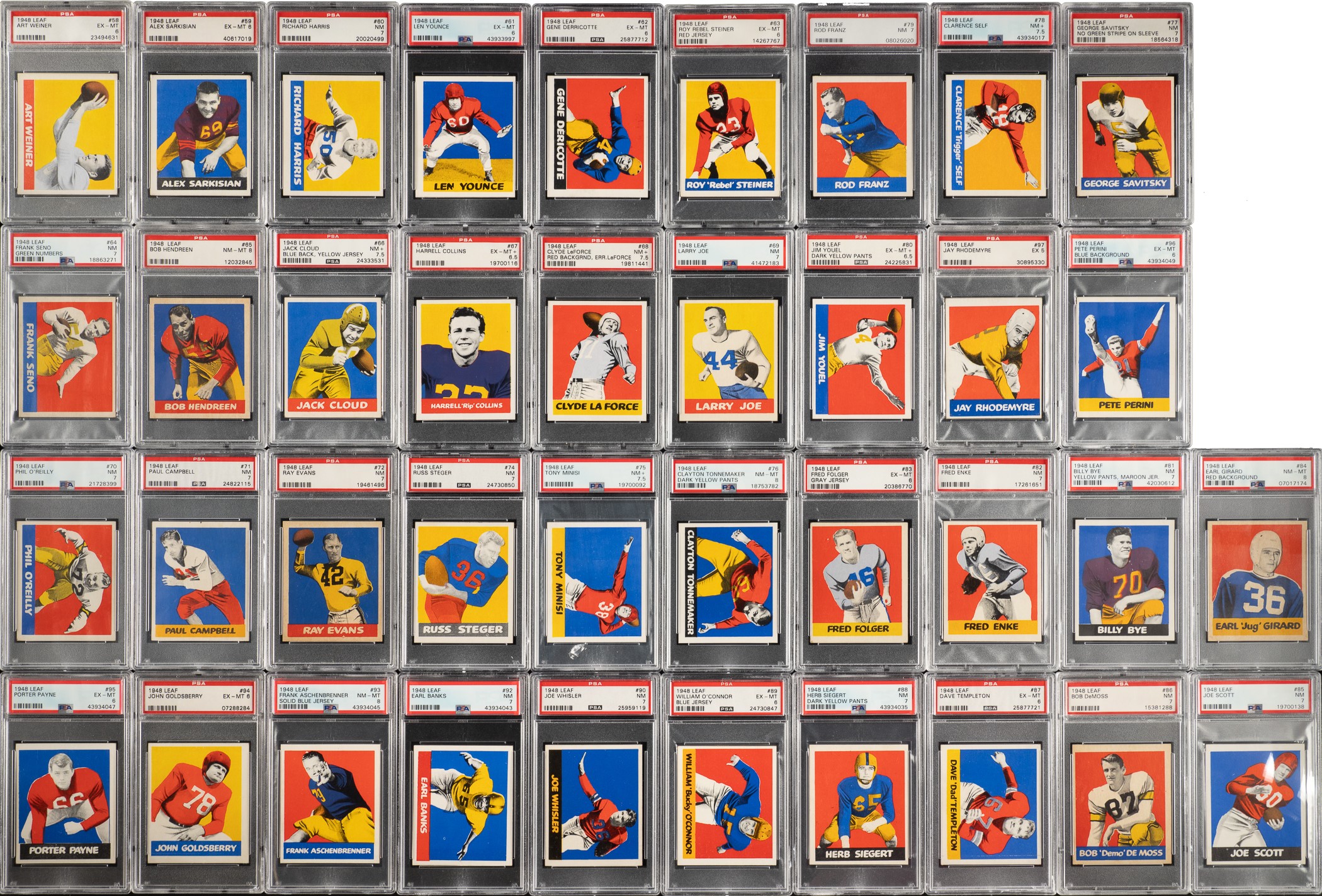 1948 Leaf Football Complete Set (98): #4 PSA Set Registry (6.77 GPA ...