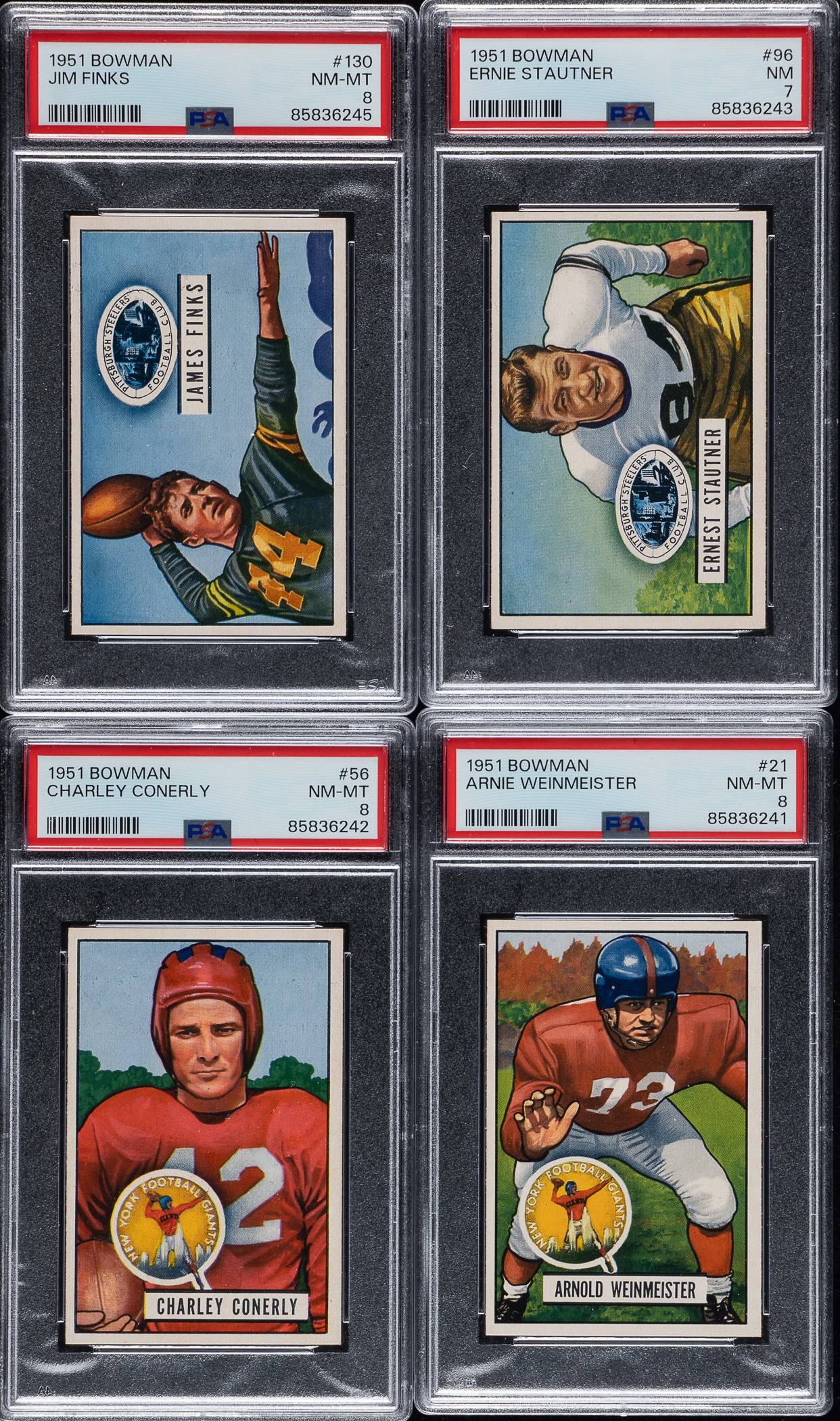 1951 Bowman Football Complete Set (144) Including #20 Tom Landry Rookie ...