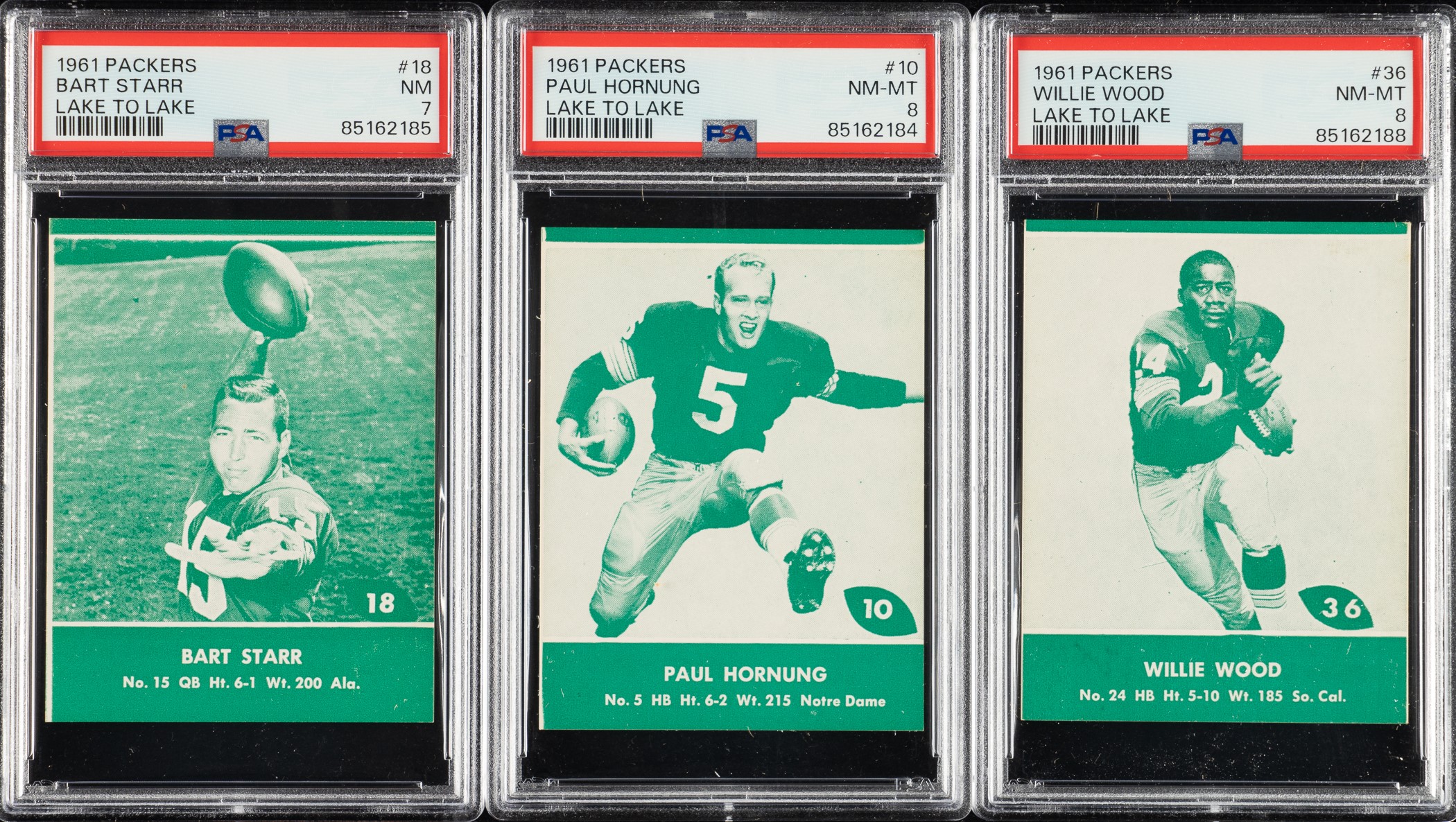 High-Grade 1961 Lake to Lake Green Bay Packers Football Complete Set ...