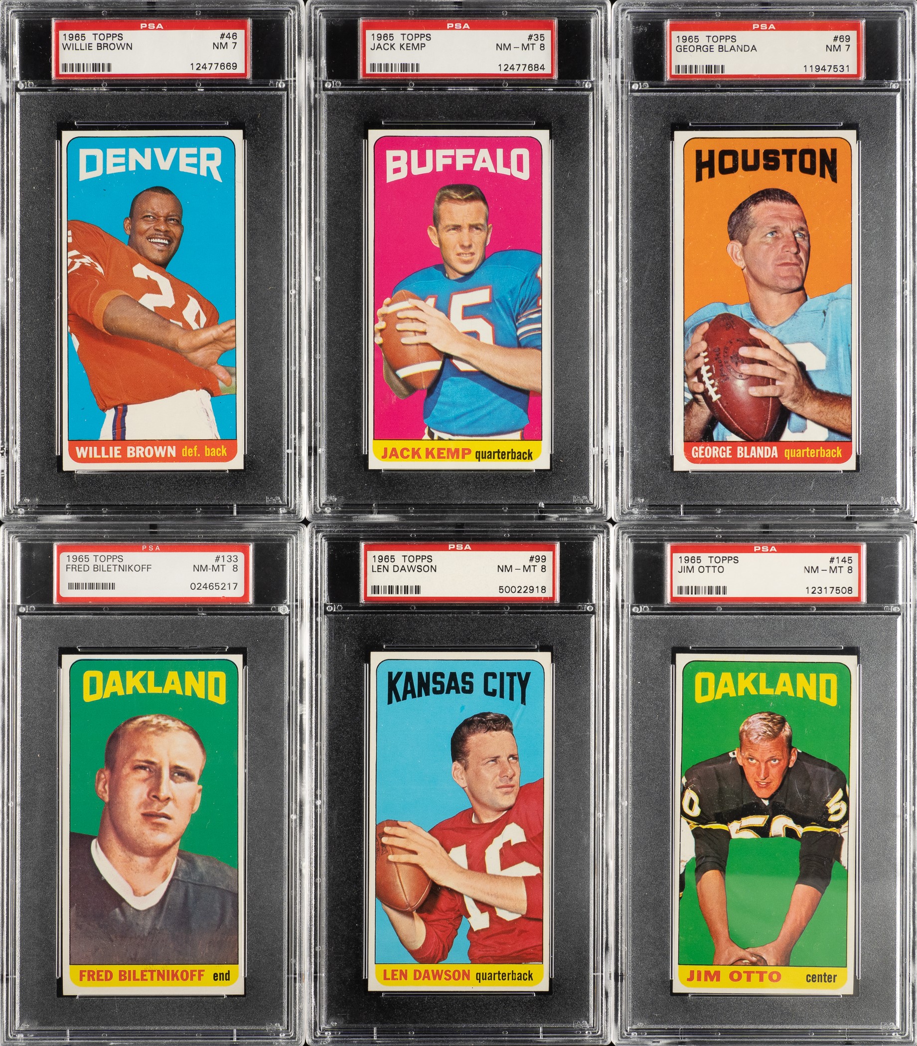 1965 Topps Football PSA- and GAI-Graded Near-Complete Set (174/176 ...