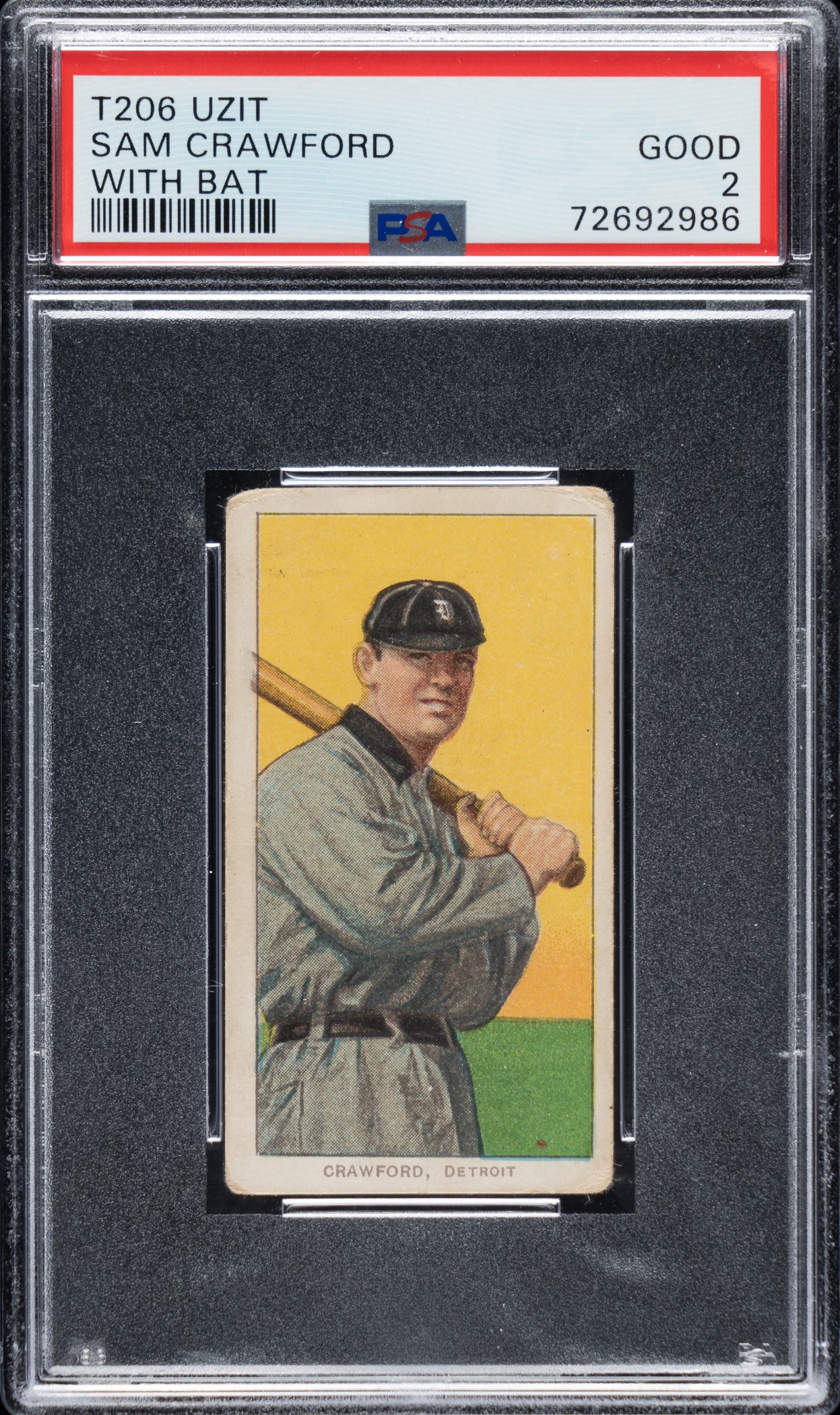 1909-1911 T206 White Border Sam Crawford with Bat PSA GOOD 2 - Uzit ...