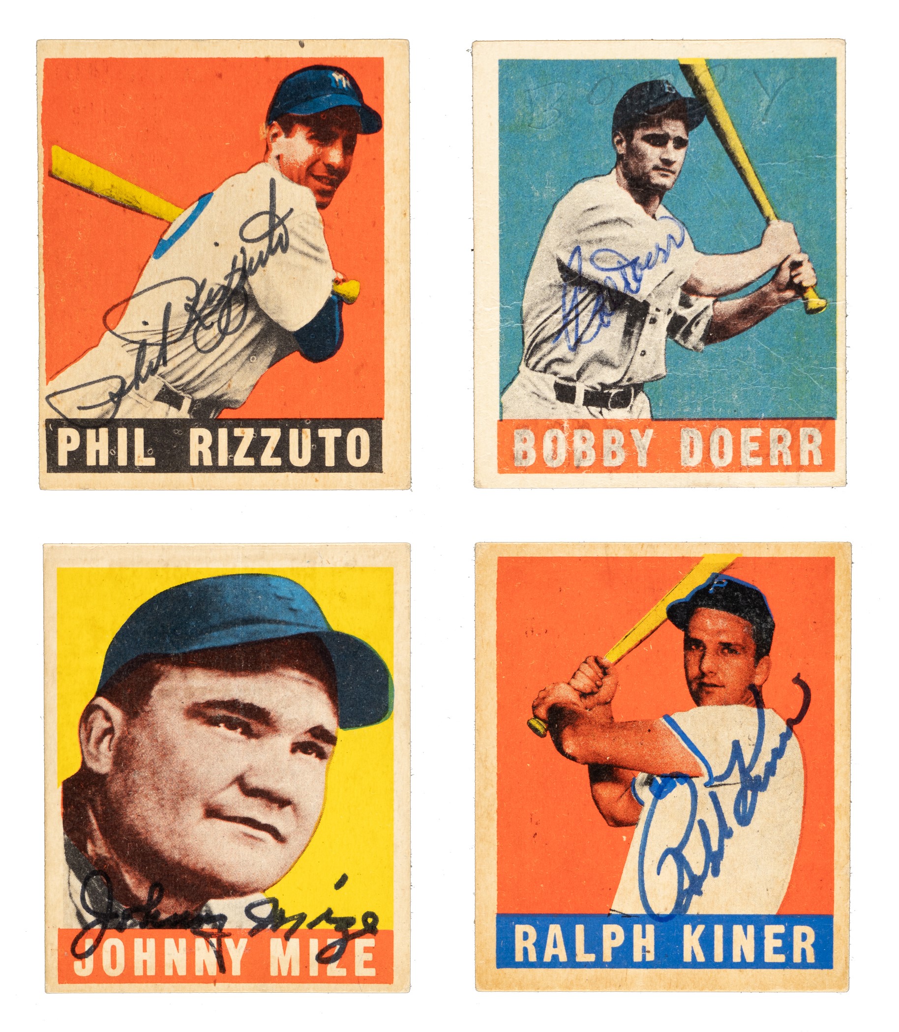 1948-1949 Leaf Near-Complete Standard Set (41/49) Including 34 Signed ...