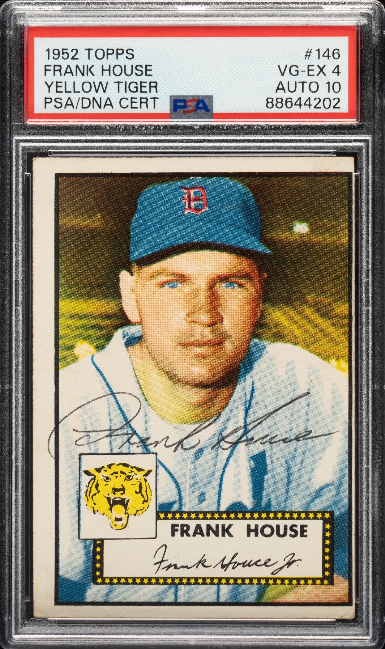 Signed 1952 Topps #146 Frank House PSA VG-EX 4 with GEM MINT 10 ...