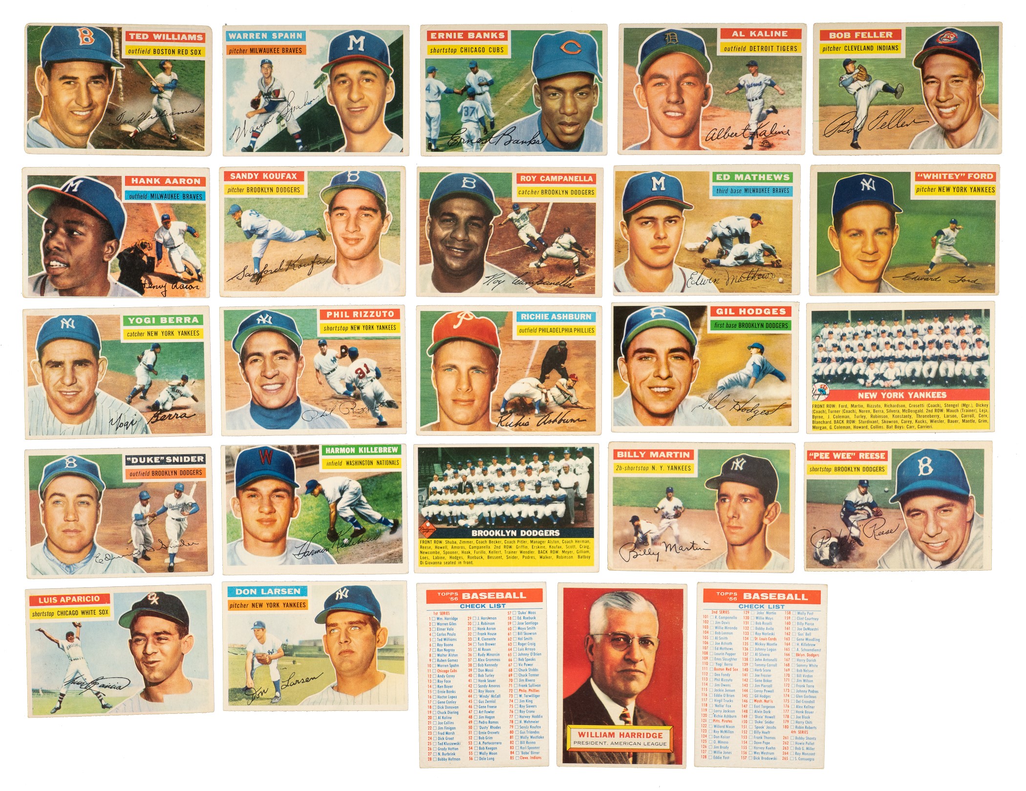 1956 Topps Complete Master Set (354) Including All Twelve Team ...
