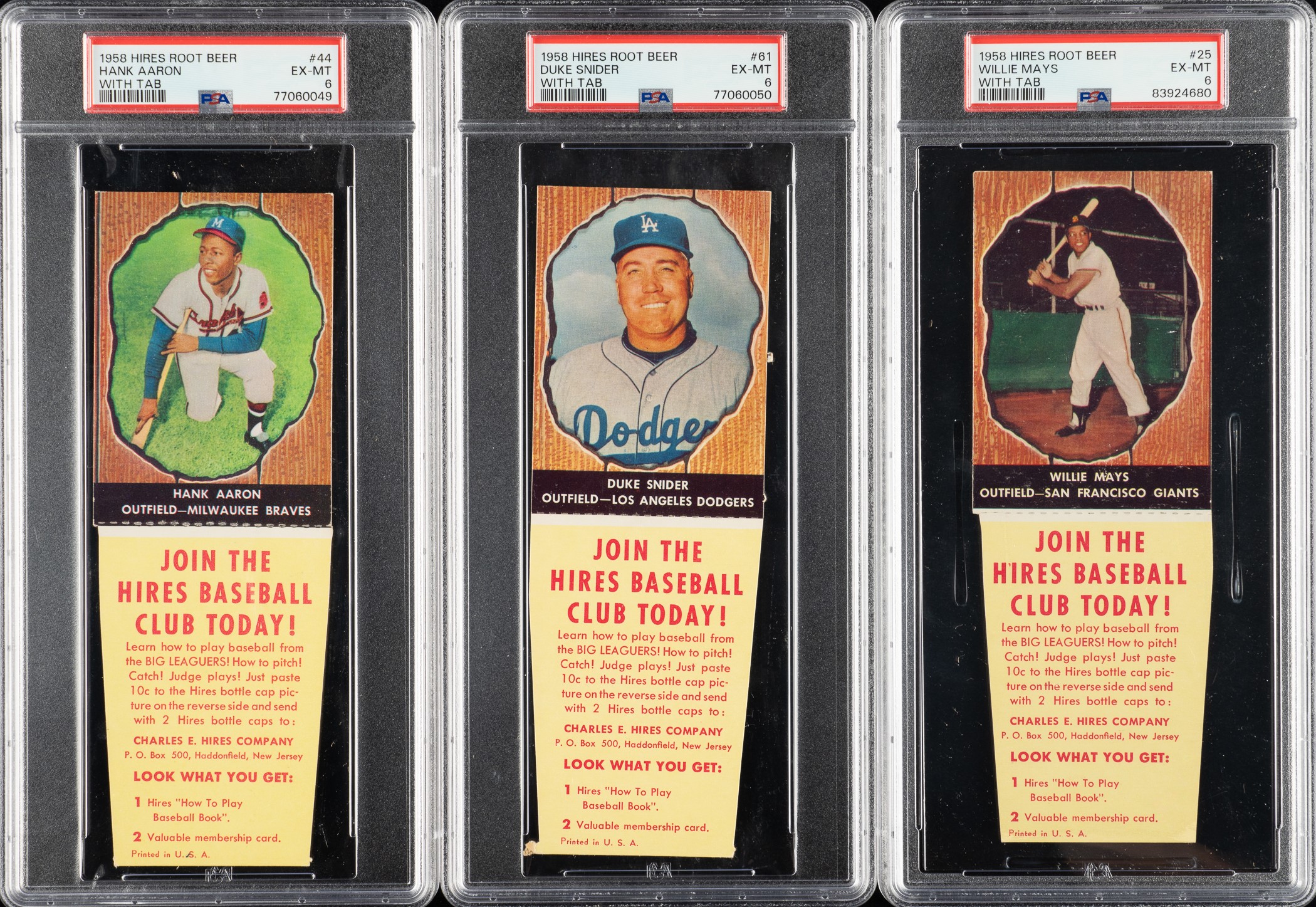 1958 Hires Root Beer Complete Set with Tabs (66) Including 13 PSA ...