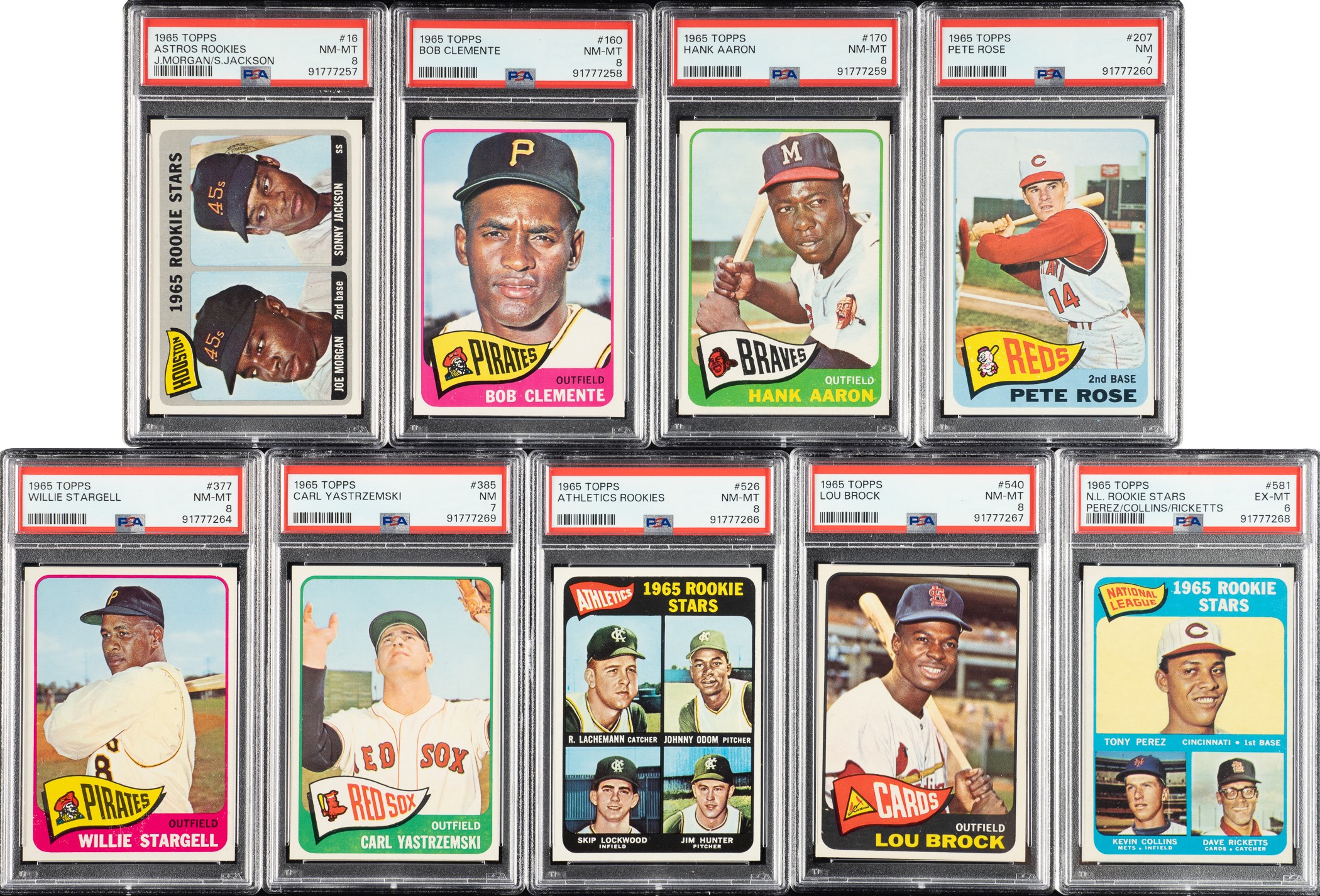 1965 Topps Complete Set (598) Including Clemente, Aaron, Mays, Stargell ...
