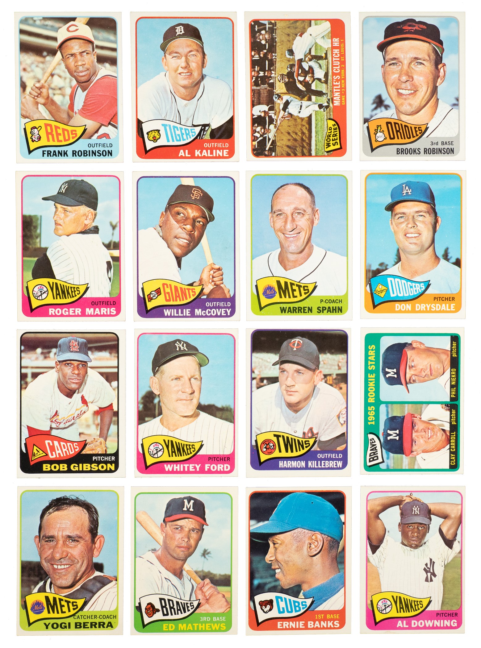 1965 Topps Complete Set (598) Including Clemente, Aaron, Mays, Stargell ...