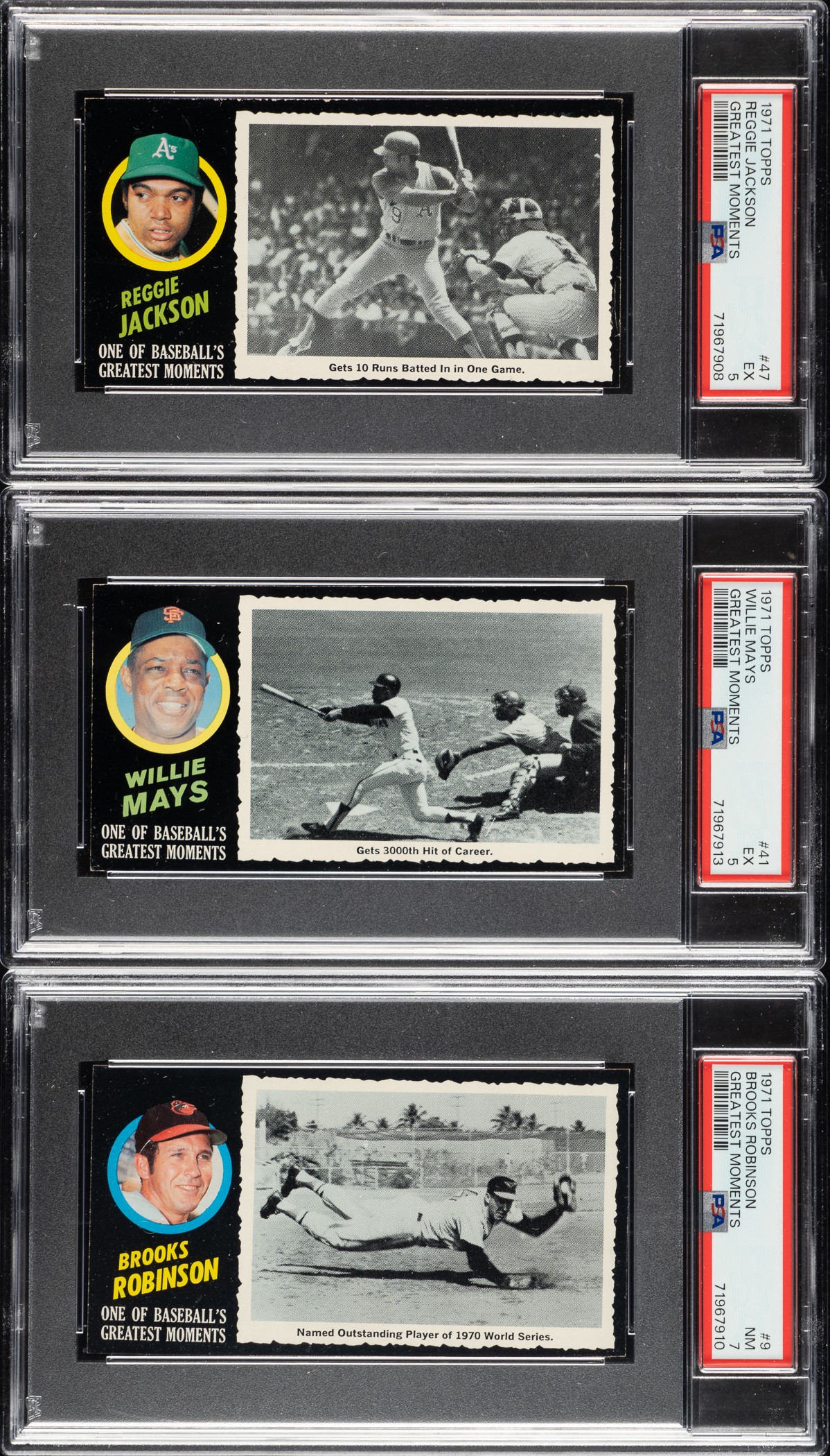 1971 Topps Greatest Moments Complete Set (55) Including 12 PSA-Graded ...