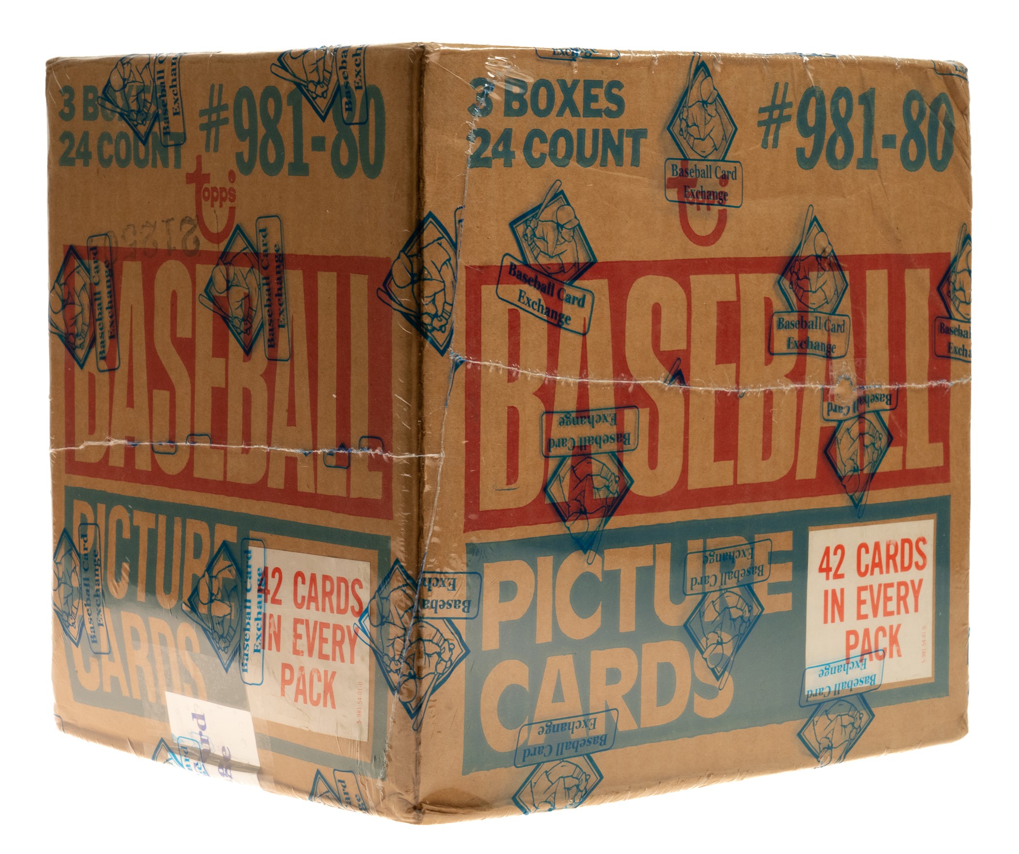 1980 Topps Factory-Sealed Unopened Rack Pack Case (3 Boxes, 72 Packs ...